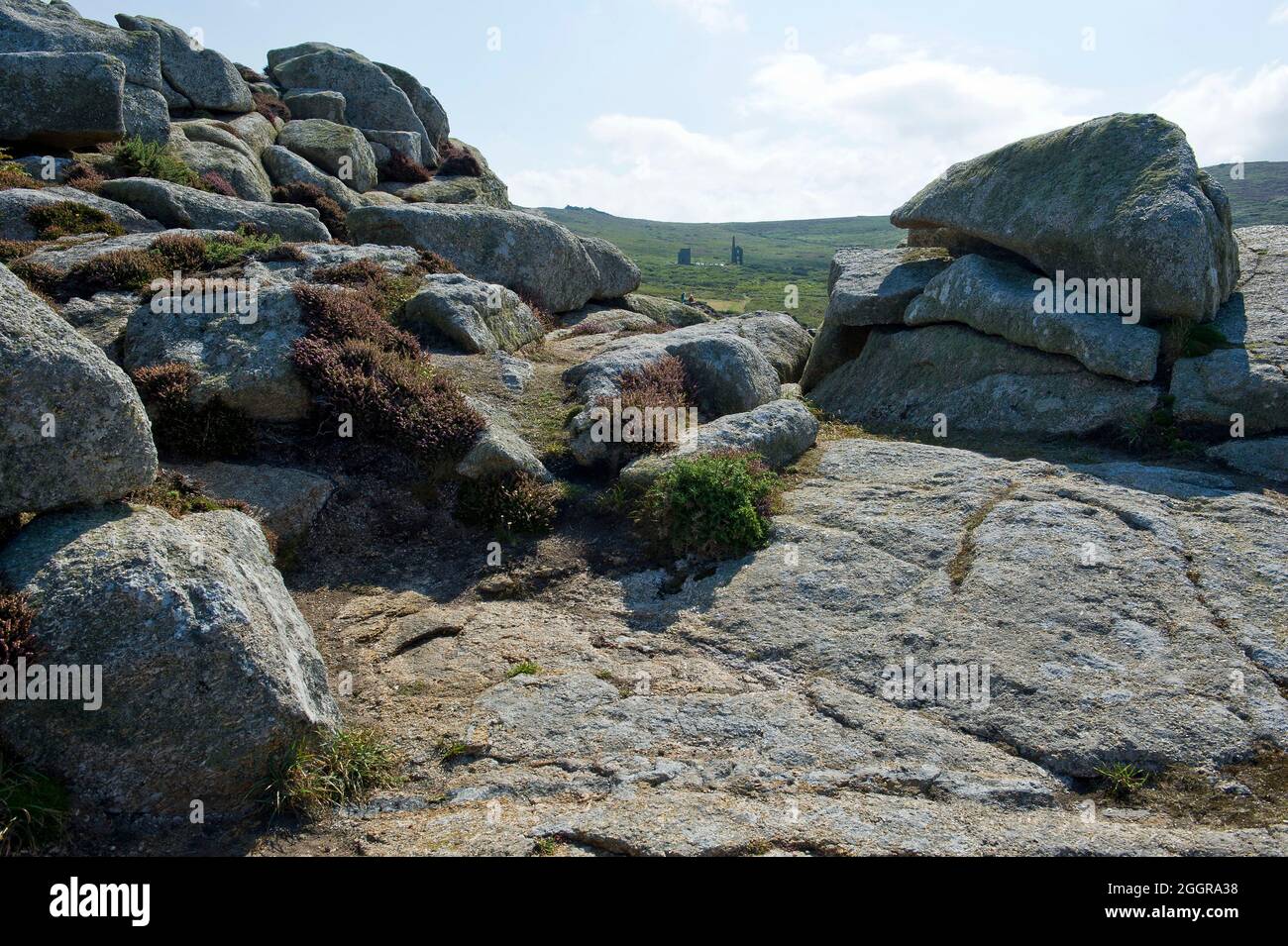 Old Mine buildings near Bosigran Cliff, Cornwall, England Stock Photo ...