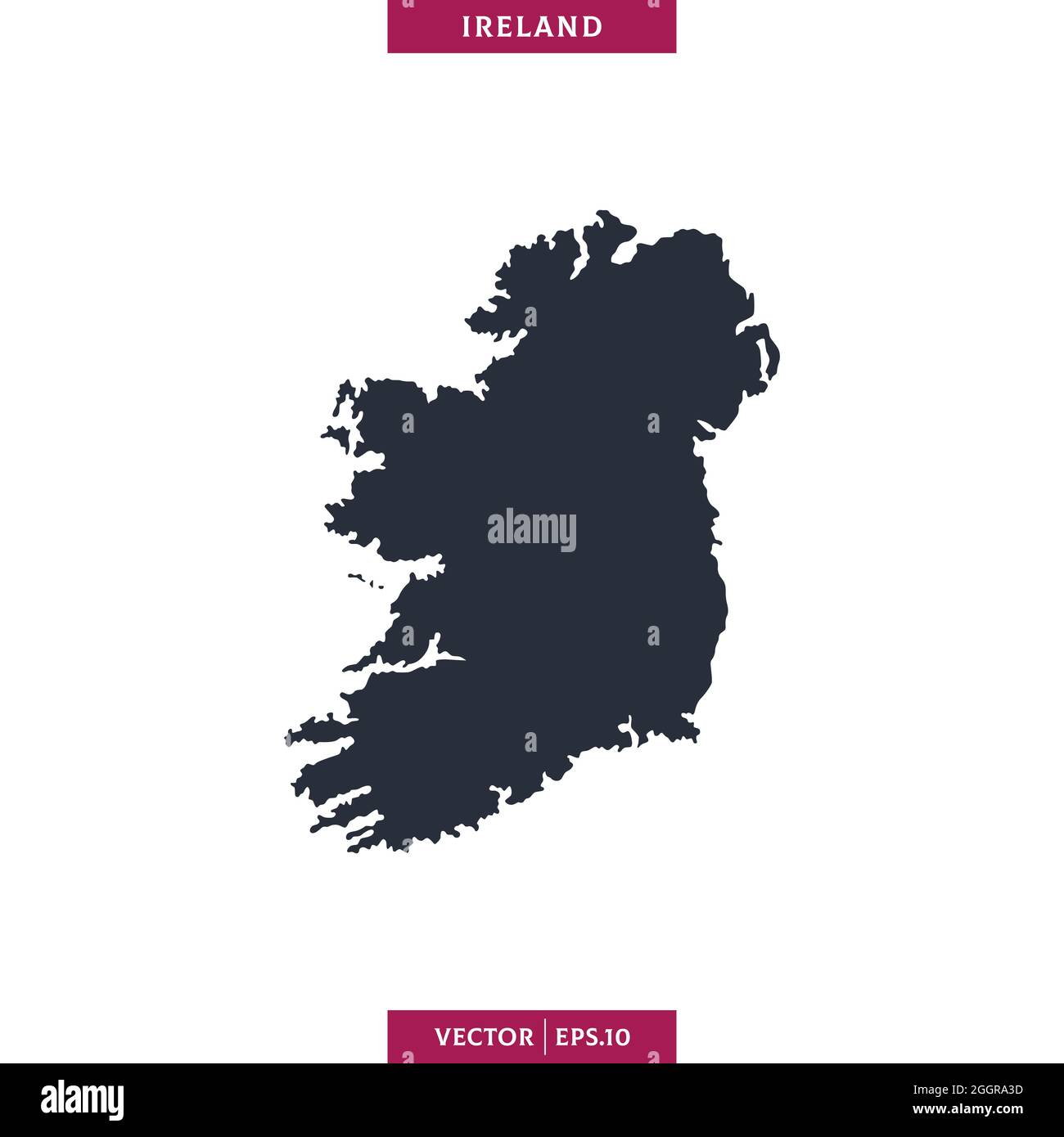 Detailed map of Ireland vector stock illustration design template ...