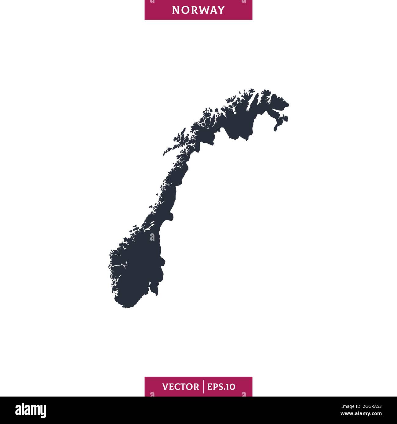 Detailed map of Norway vector stock illustration design template ...