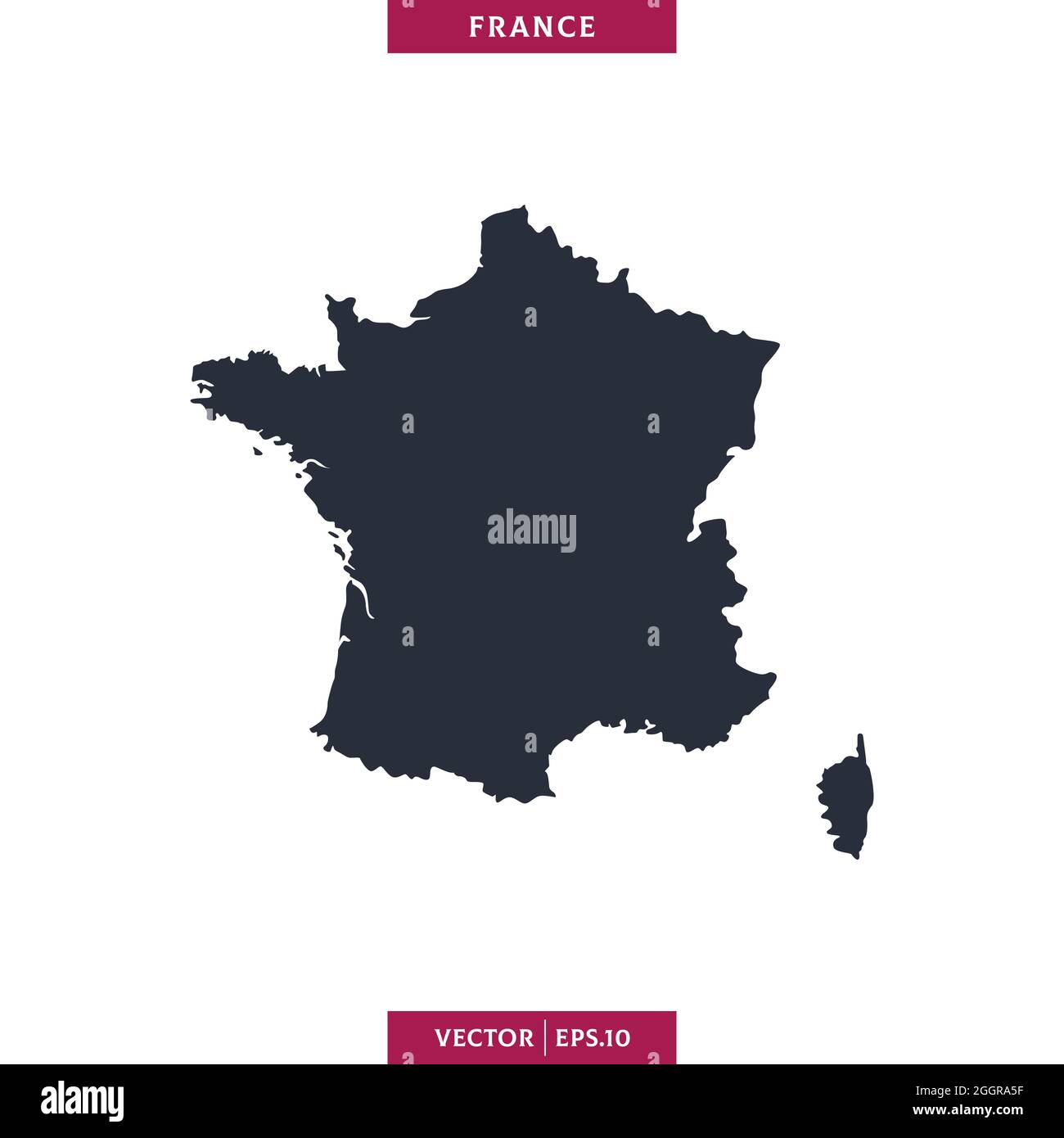 Detailed map of France vector stock illustration design template ...