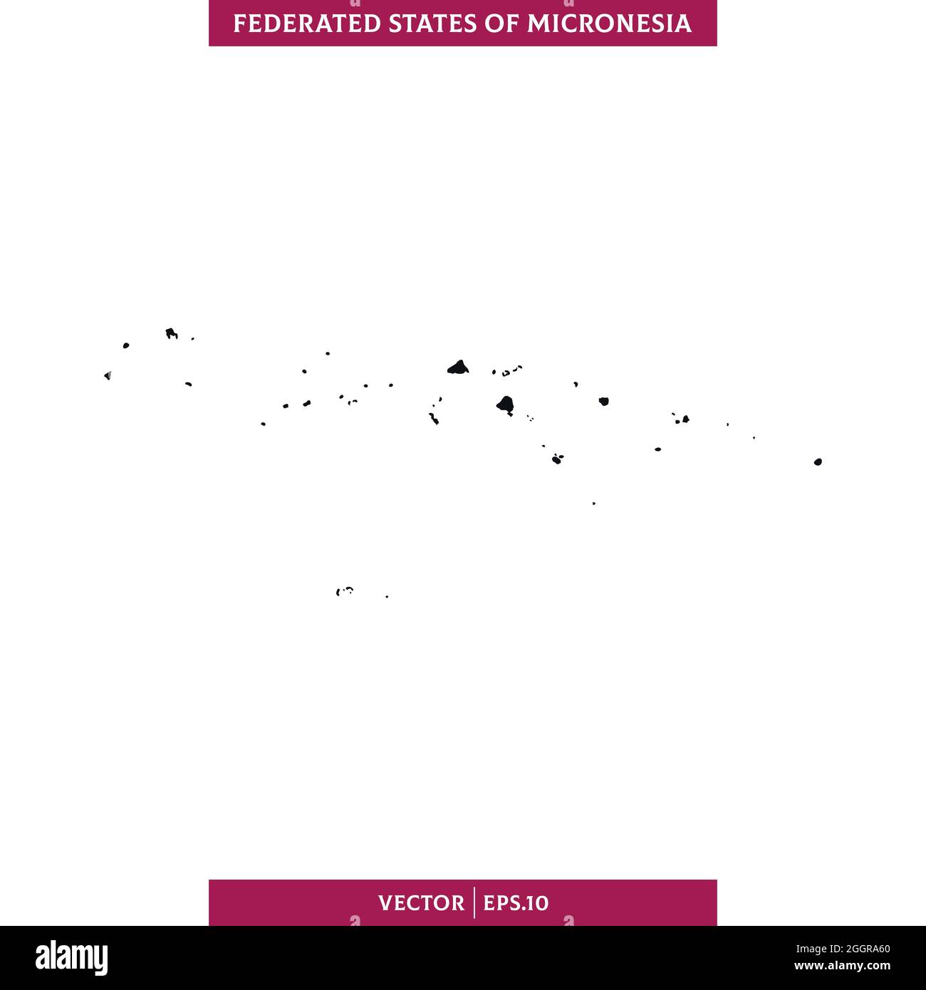 Detailed map of Federated States of Micronesia vector stock ...