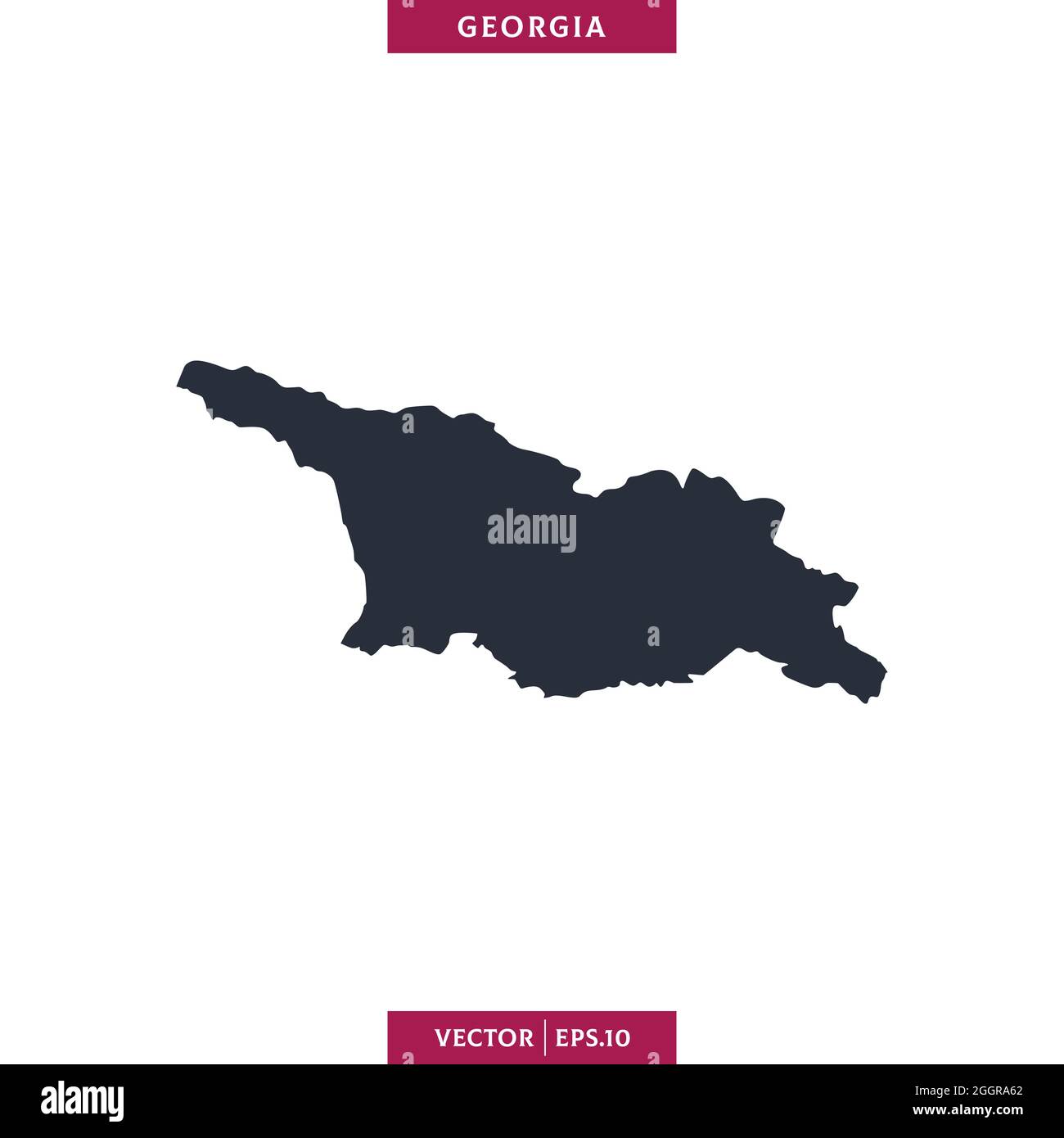 Detailed map of Georgia vector stock illustration design template ...