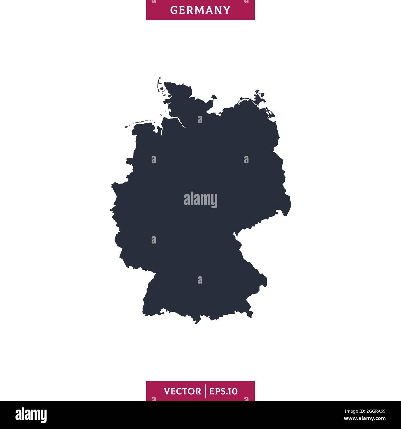 Detailed map of Germany vector stock illustration design template ...