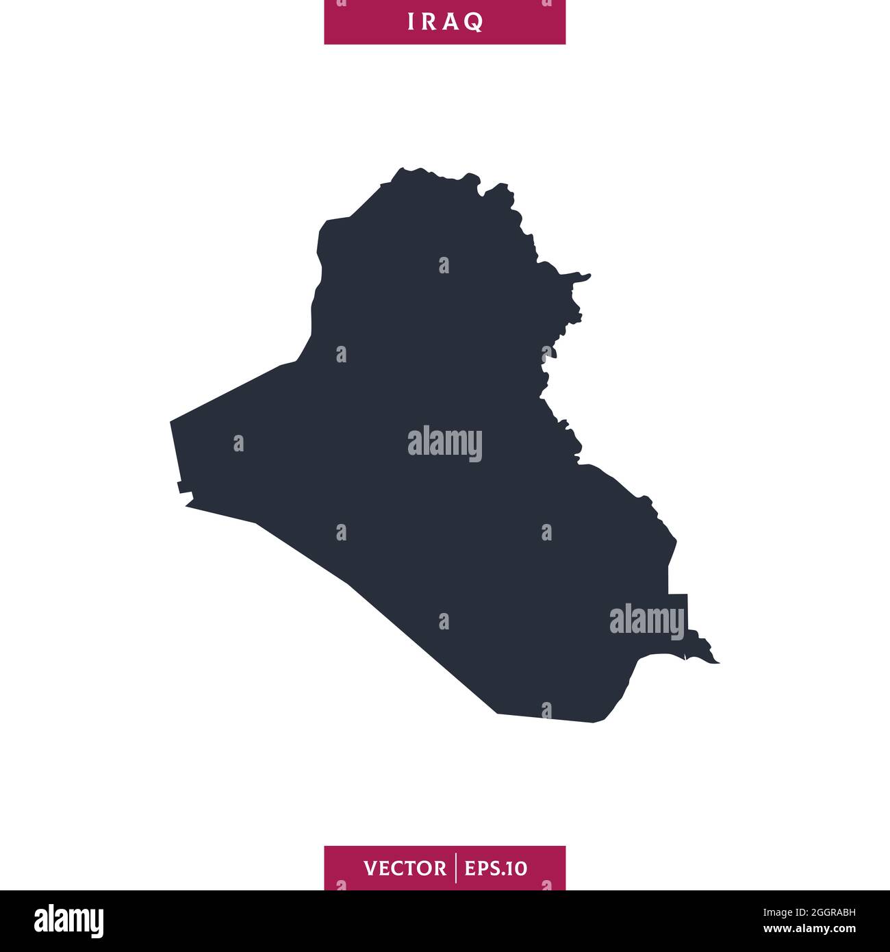 Detailed map of Iraq vector stock illustration design template. Vector ...