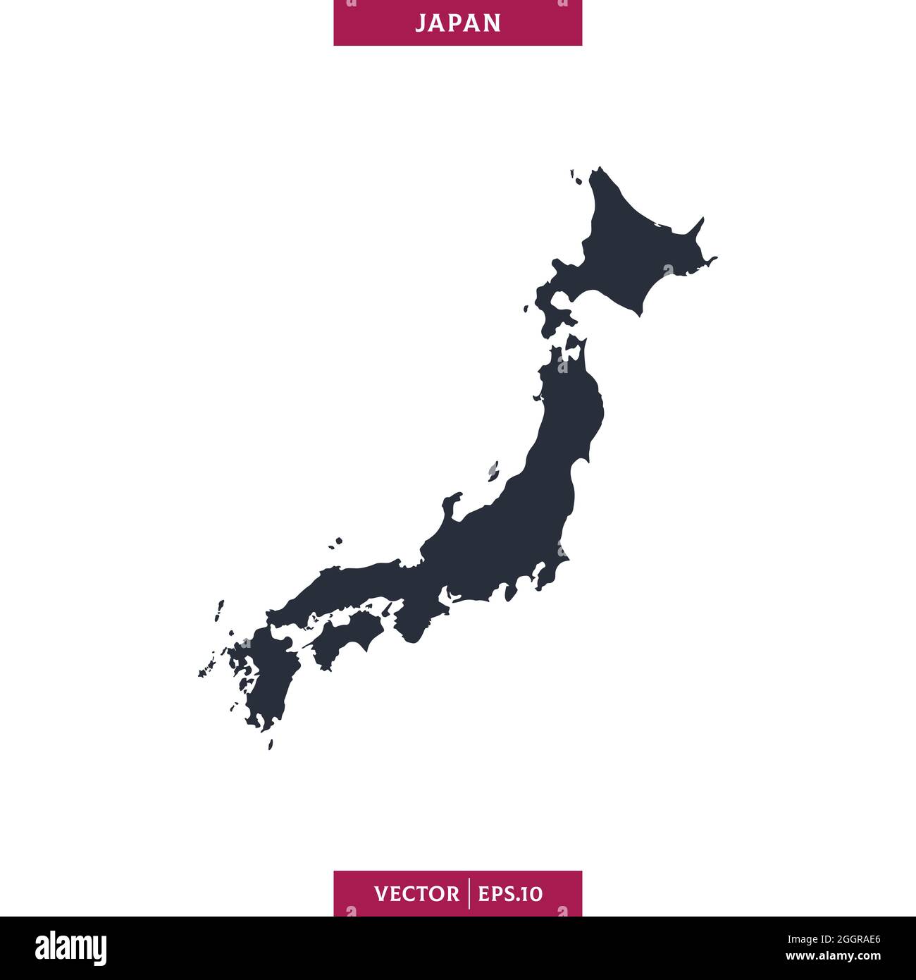 Detailed map of Japan vector stock illustration design template. Vector ...