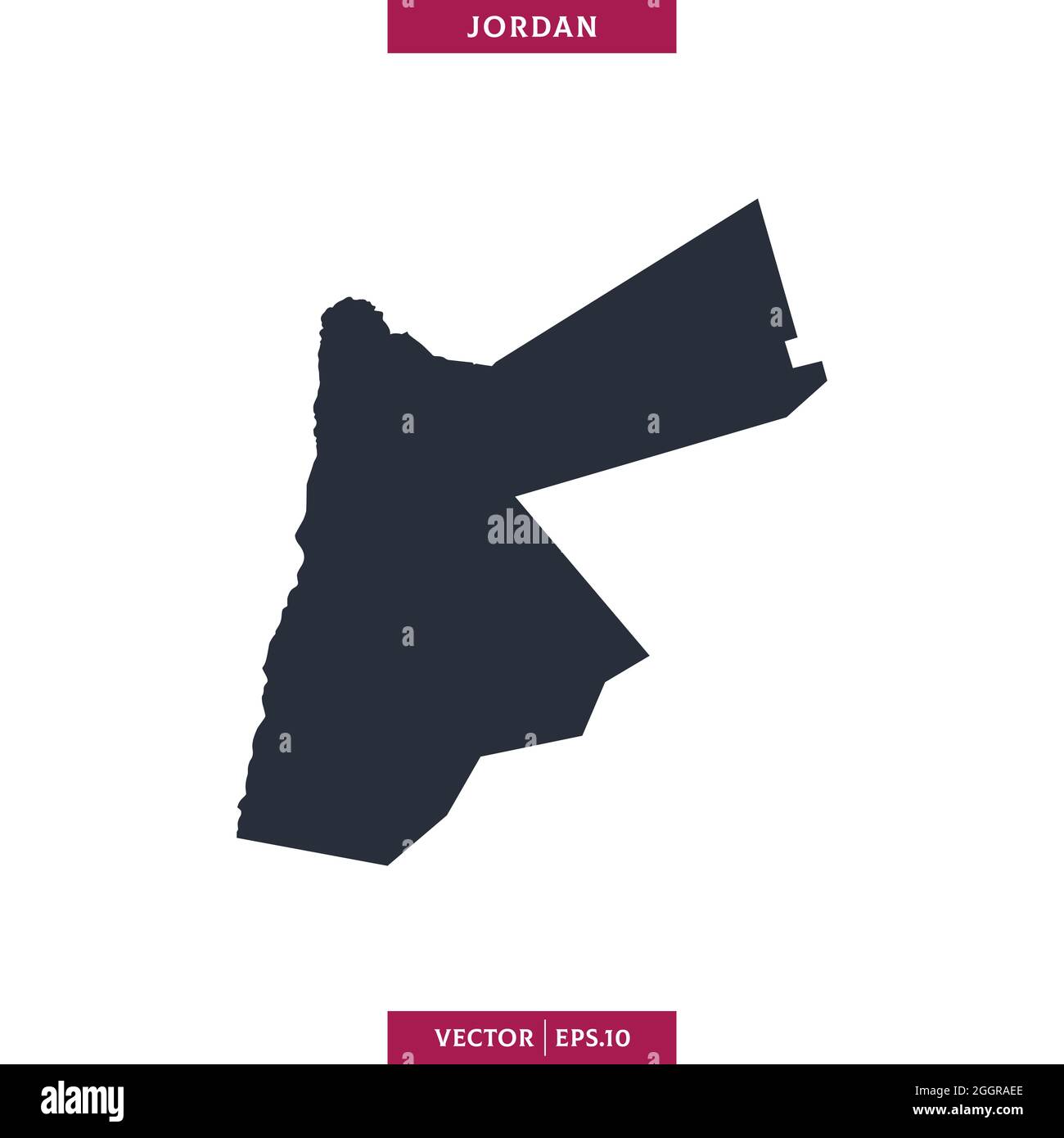 Detailed map of Jordan vector stock illustration design template ...
