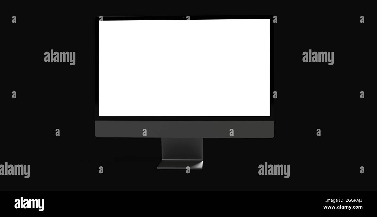 Workspace blank screen desktop computer, Mockup computer background ...