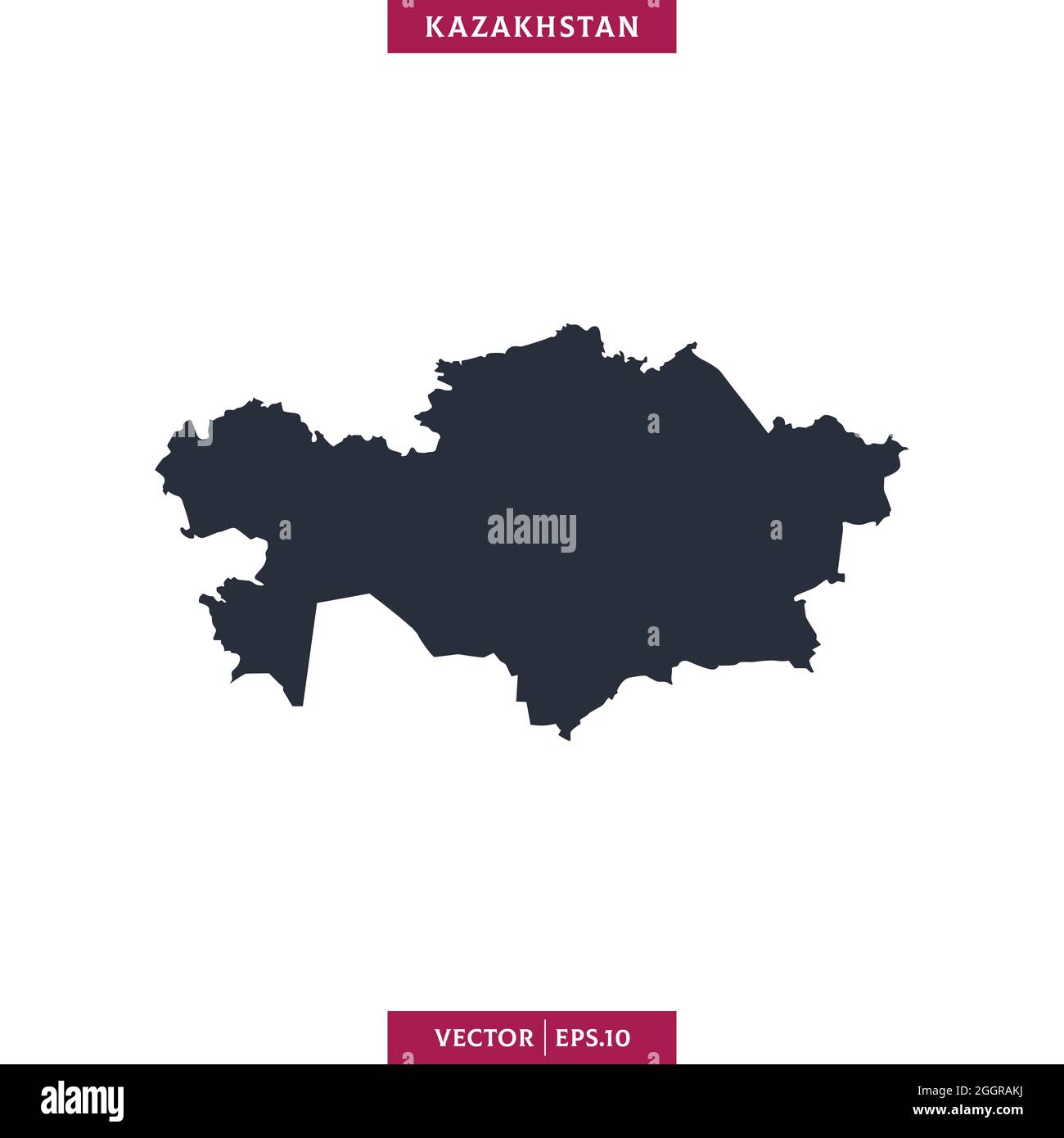 Detailed map of Kazakhstan vector stock illustration design template ...