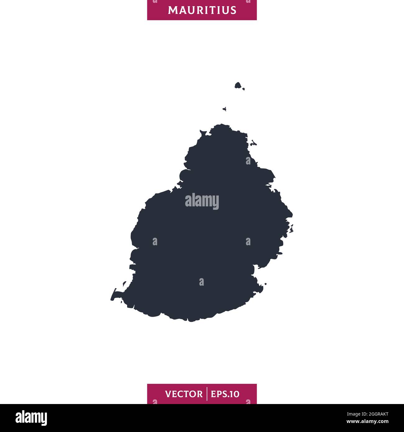 Detailed map of Mauritius vector stock illustration design template ...