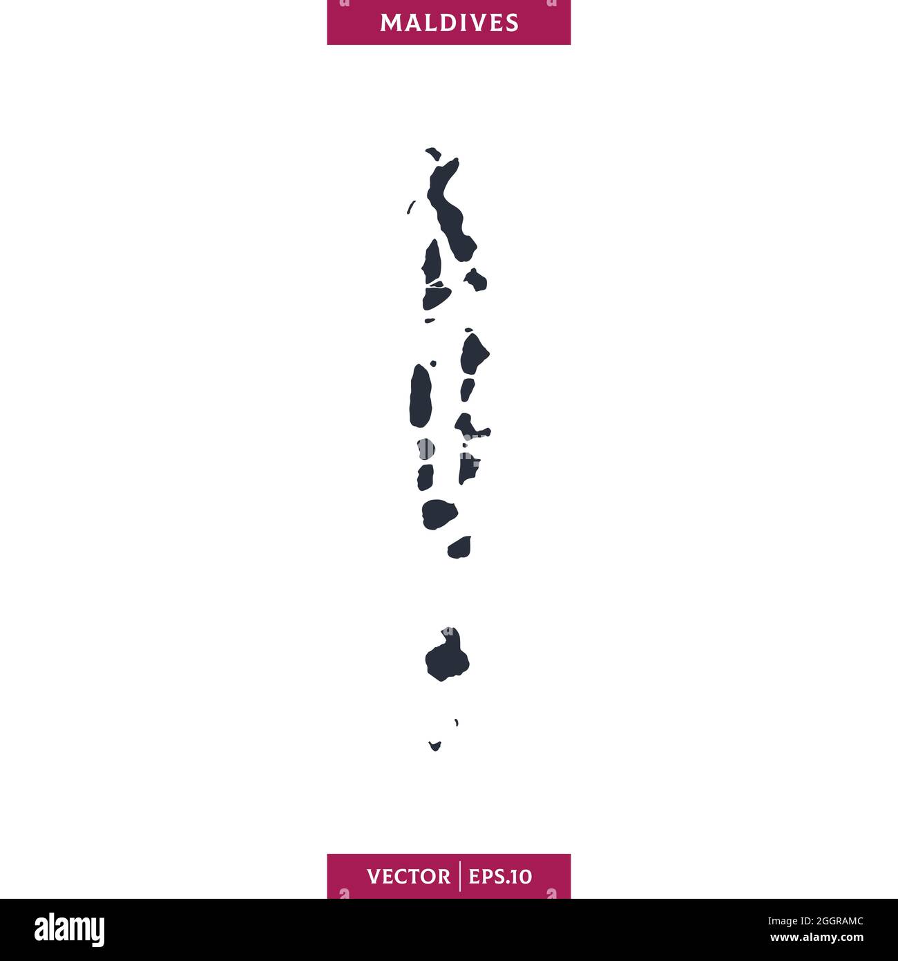Detailed map of Maldives vector stock illustration design template ...