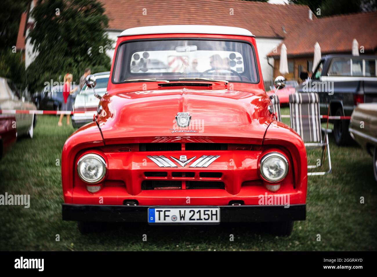 Full-size pickup truck Ford F-100 (second generation), 1953. Focus on ...