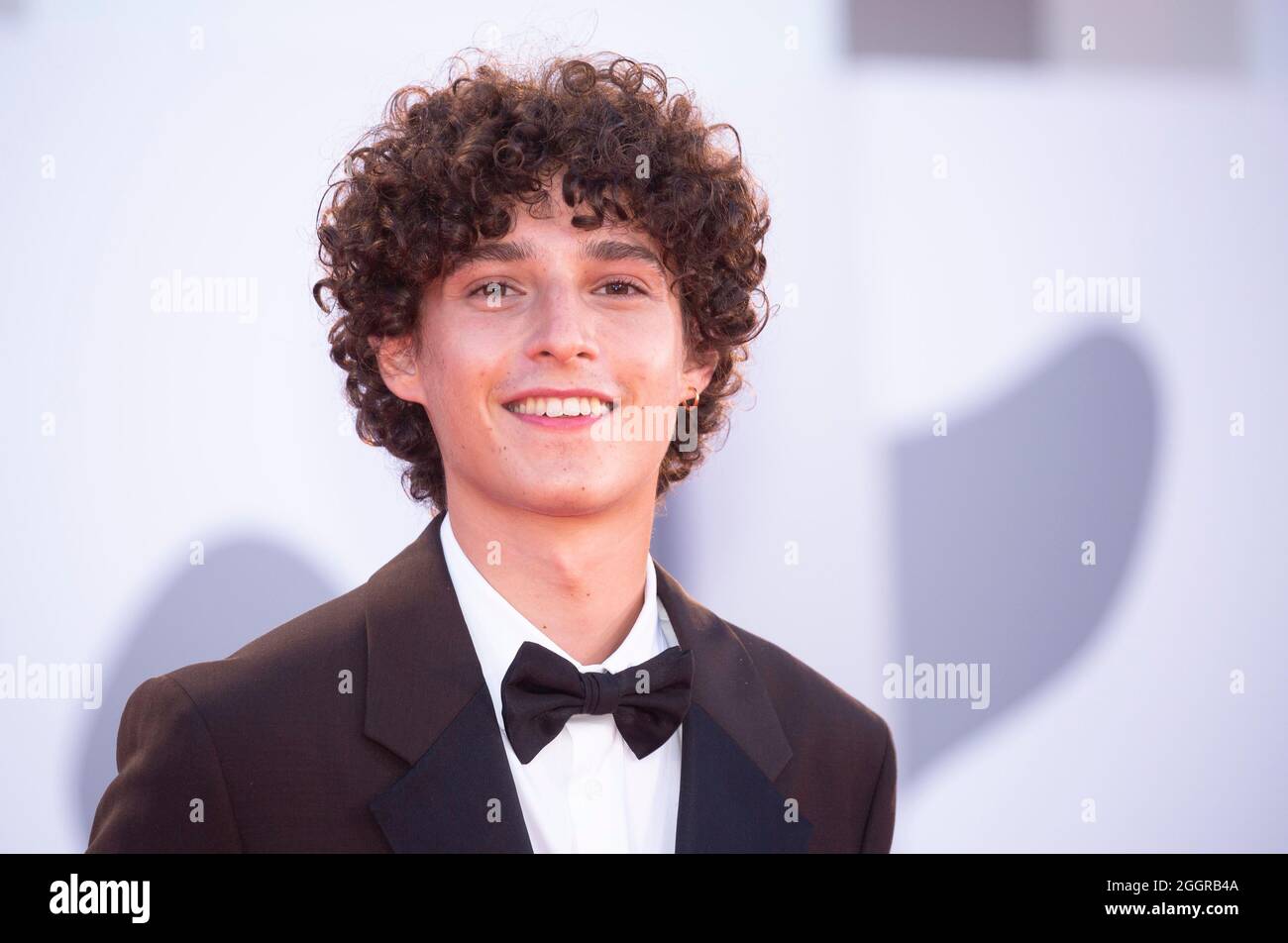 Filippo Scotti poses at the premiere of 'The Hand of God' during the ...
