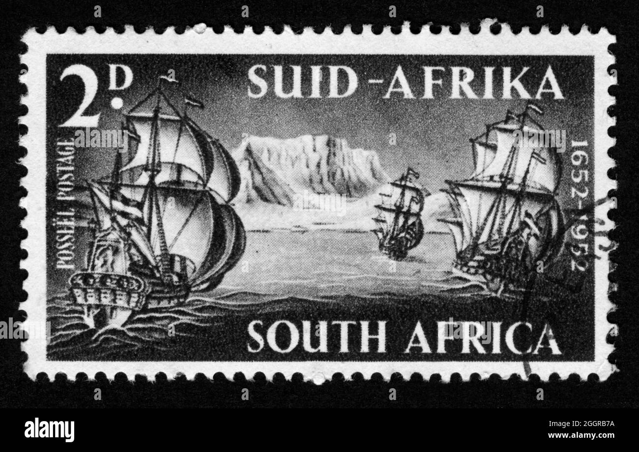 Old south africa postage stamp Black and White Stock Photos & Images ...