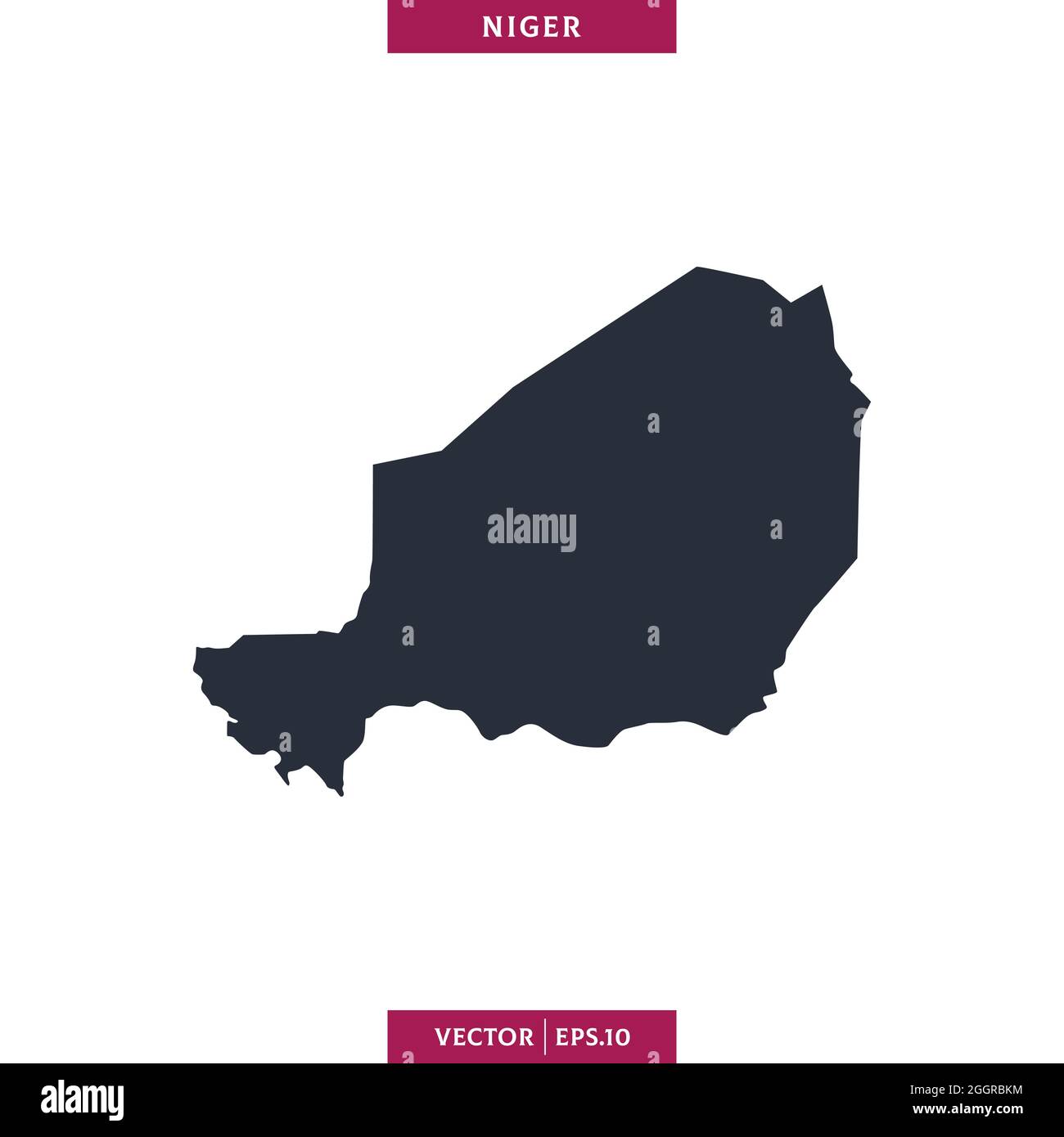Detailed map of Niger vector stock illustration design template. Vector ...