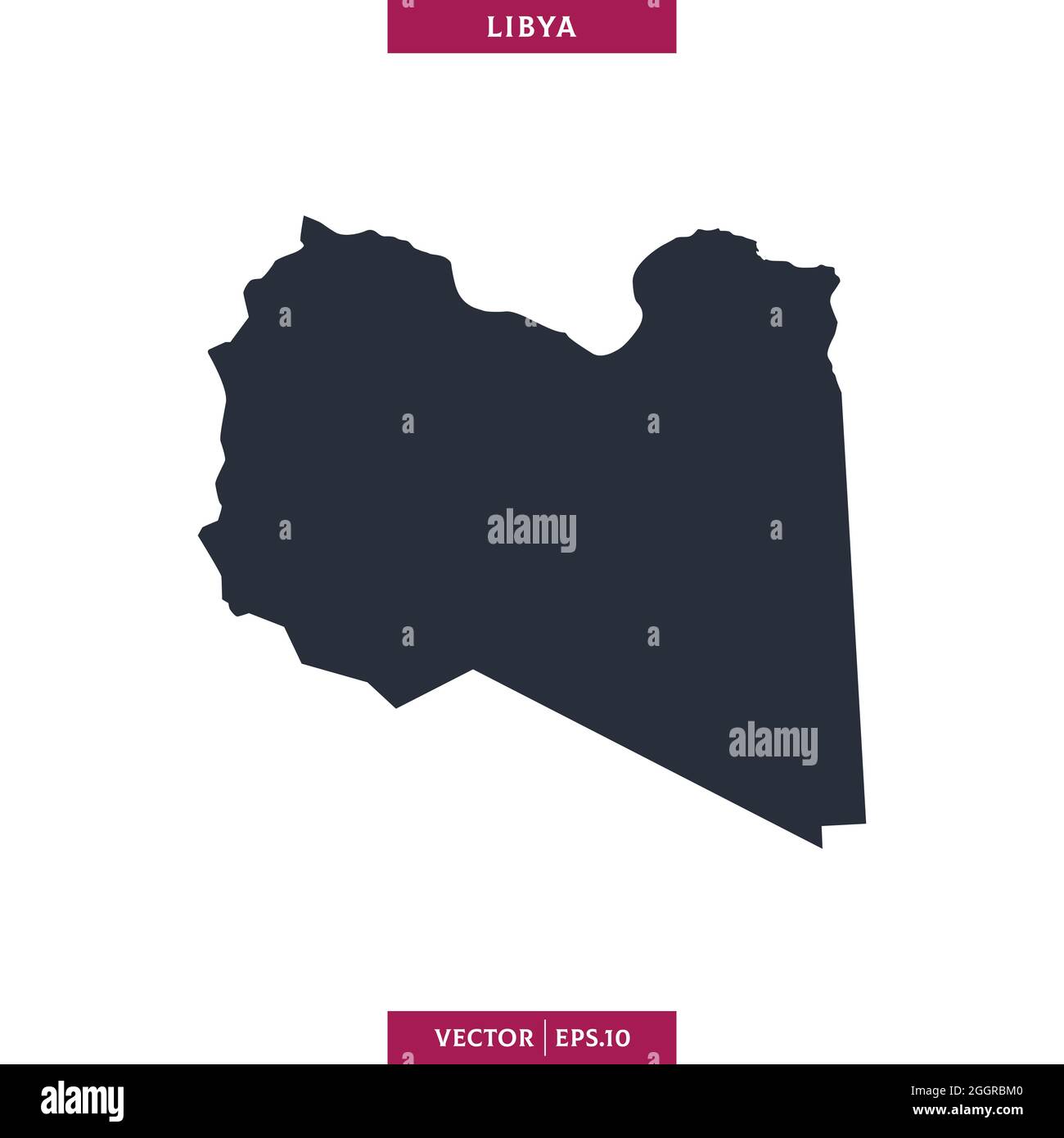 Detailed map of Libya vector stock illustration design template. Vector ...