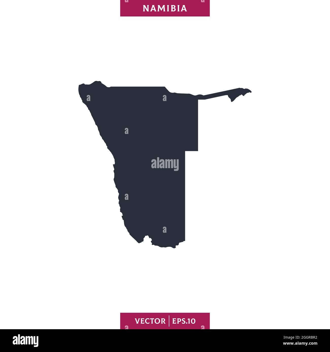 Detailed map of Namibia vector stock illustration design template ...