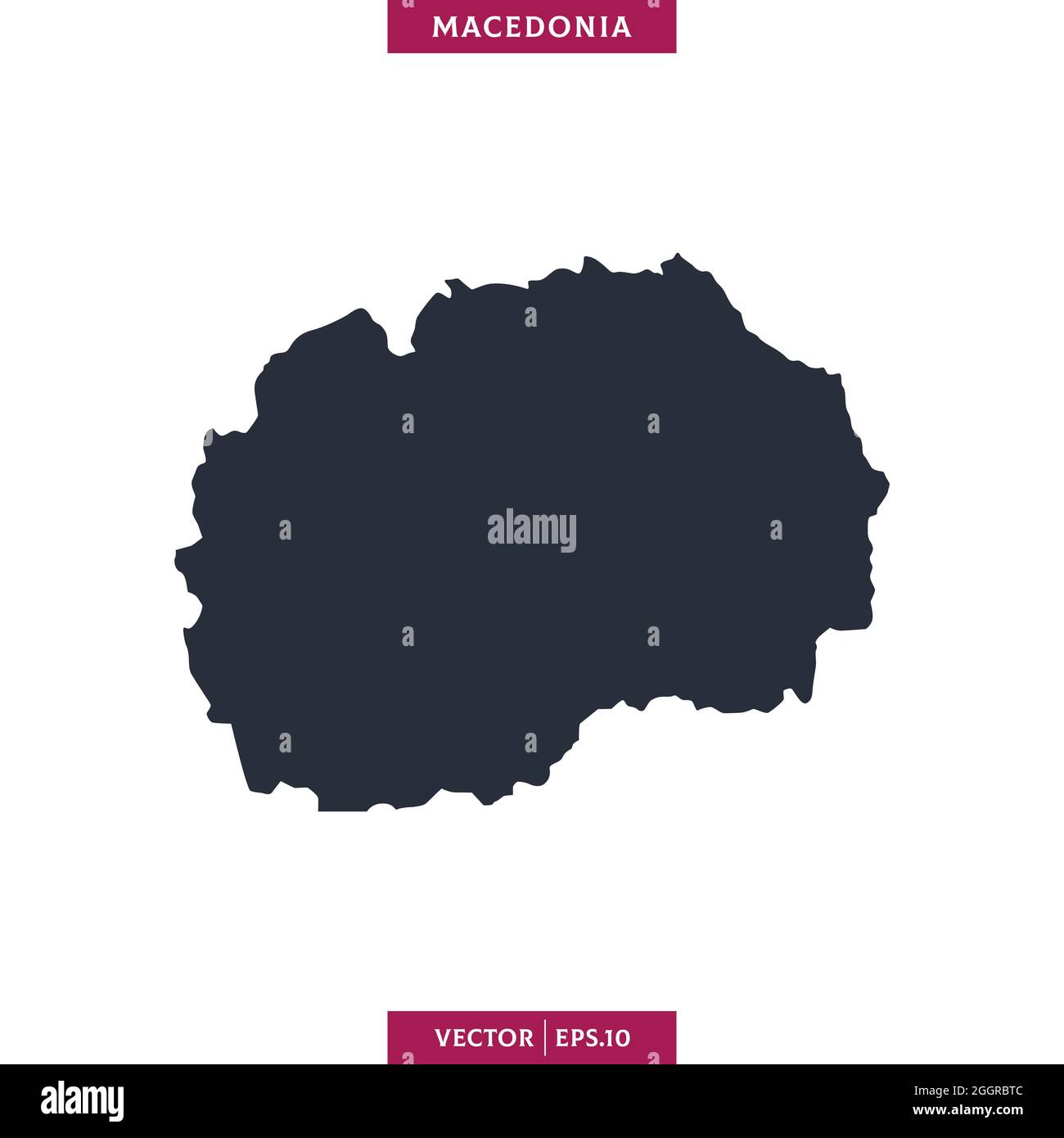 Detailed map of Macedonia vector stock illustration design template ...