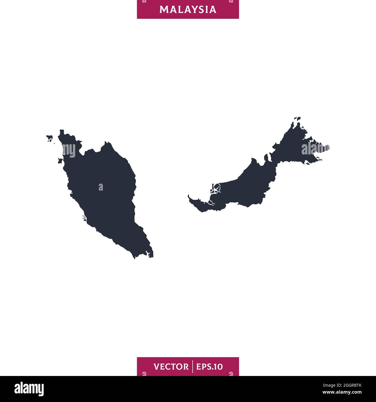 Detailed map of Malaysia vector stock illustration design template ...