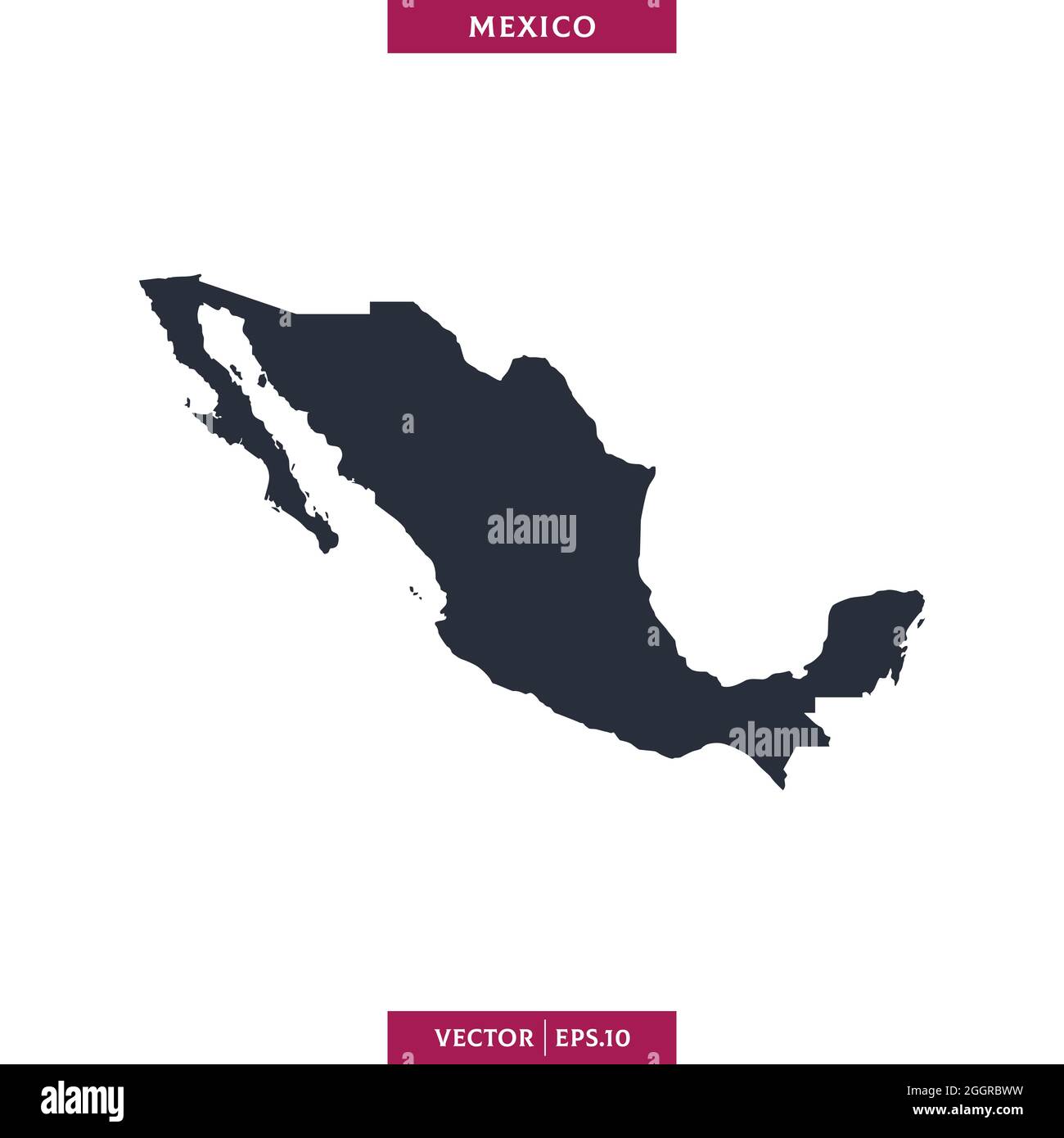 Detailed map of Mexico vector stock illustration design template ...
