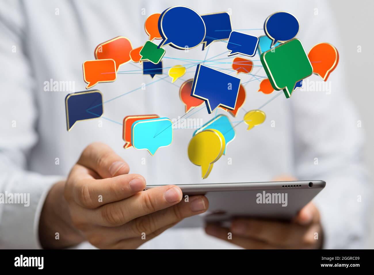 Speech bubbles, communication concept 3d Stock Photo - Alamy