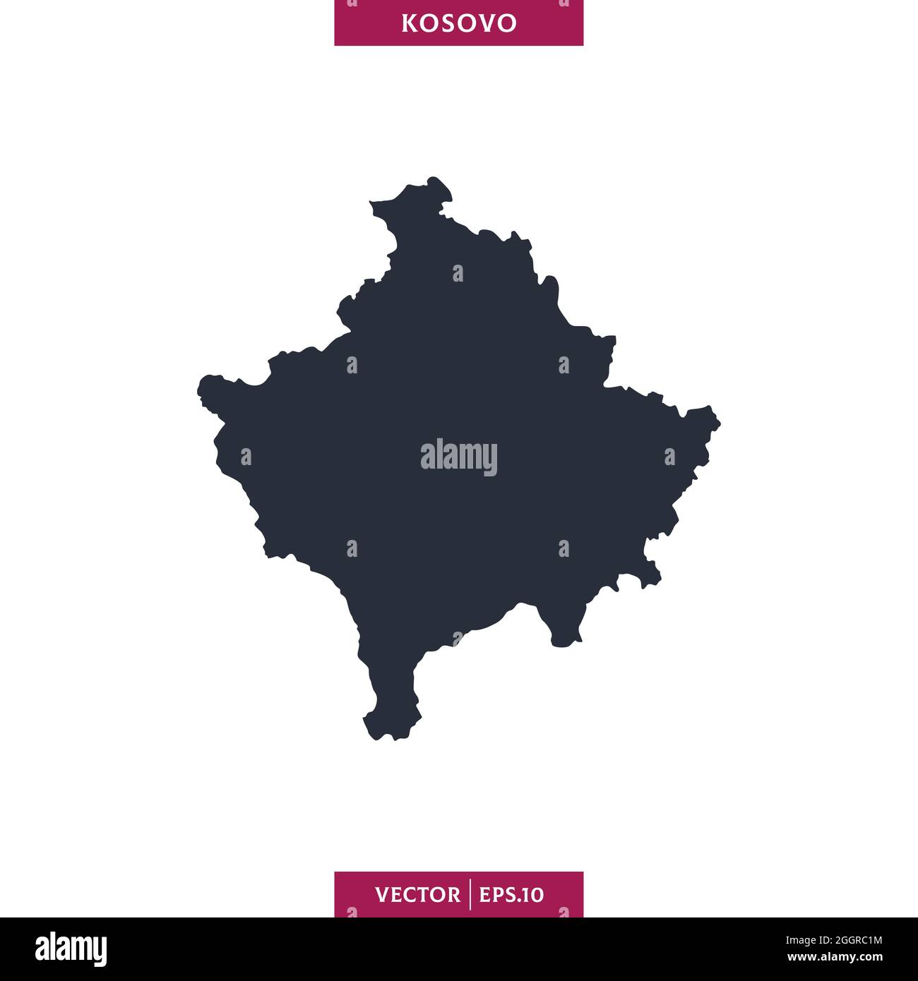 Detailed Map Of Kosovo Vector Stock Illustration Design Template