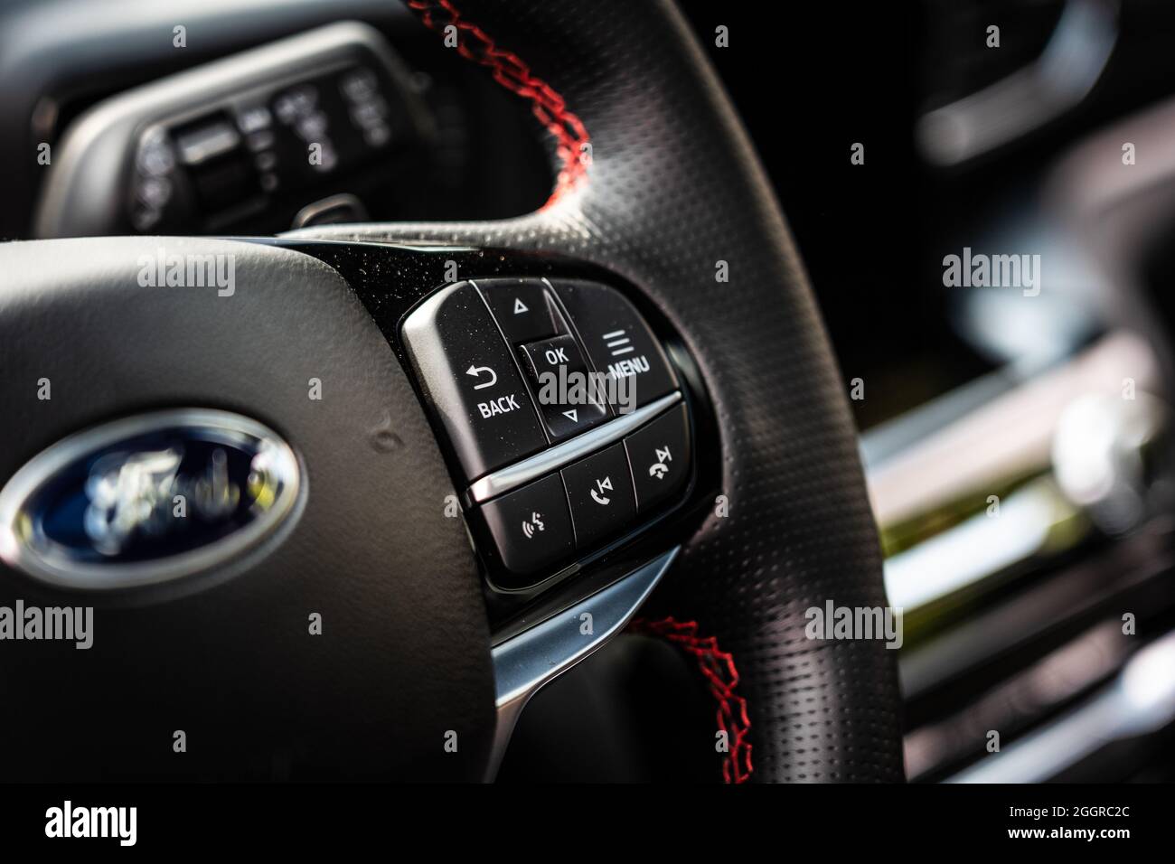 DIEDERSDORF, GERMANY - AUGUST 21, 2021: The details of interior of mid ...