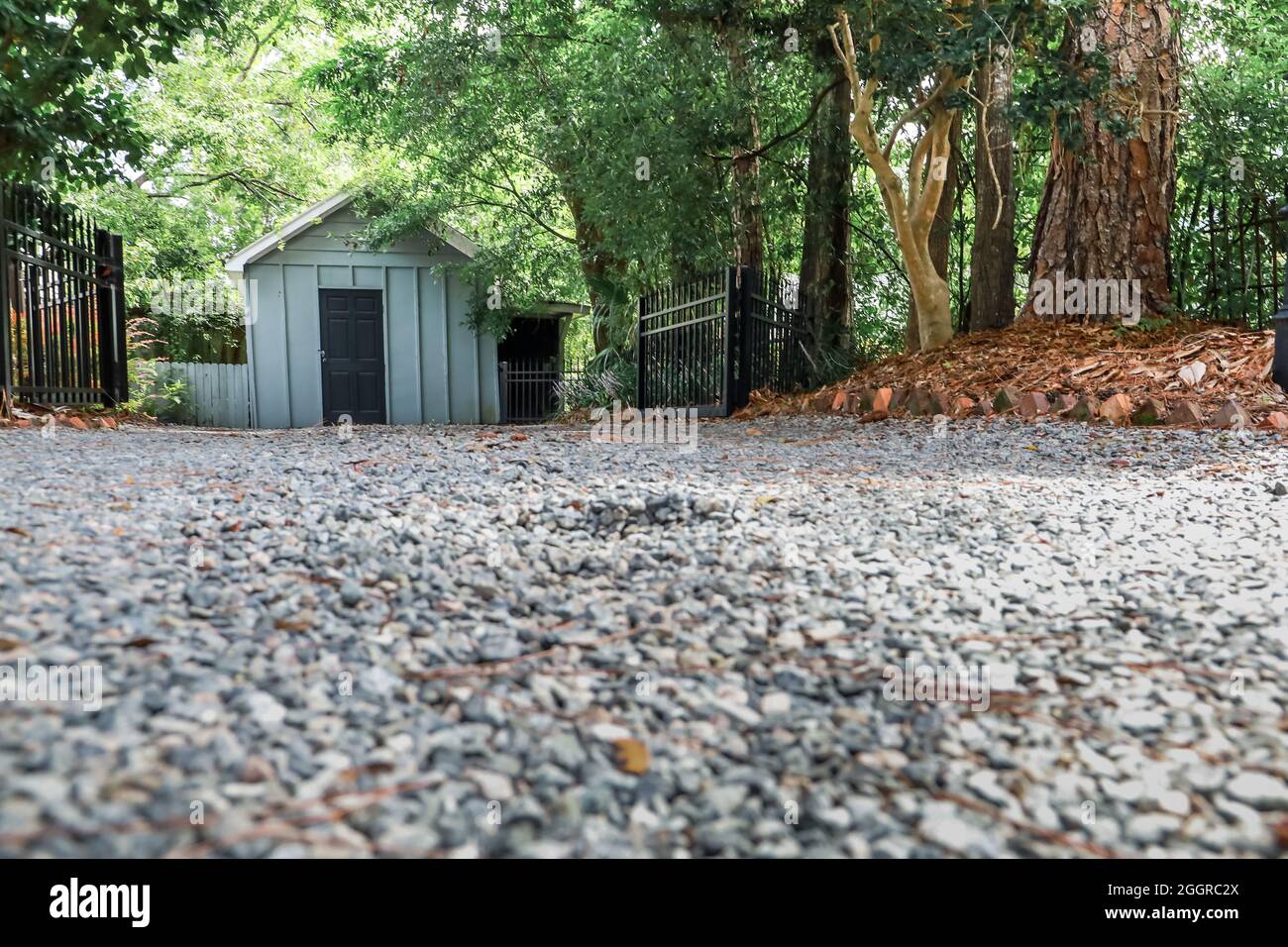 Blue outdoor shed wood building for storage Stock Photo - Alamy