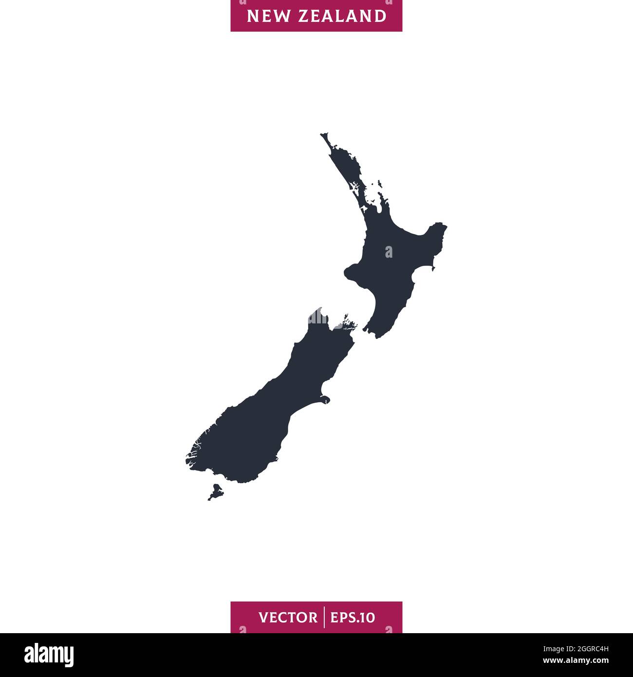 Detailed map of New Zealand vector stock illustration design template ...