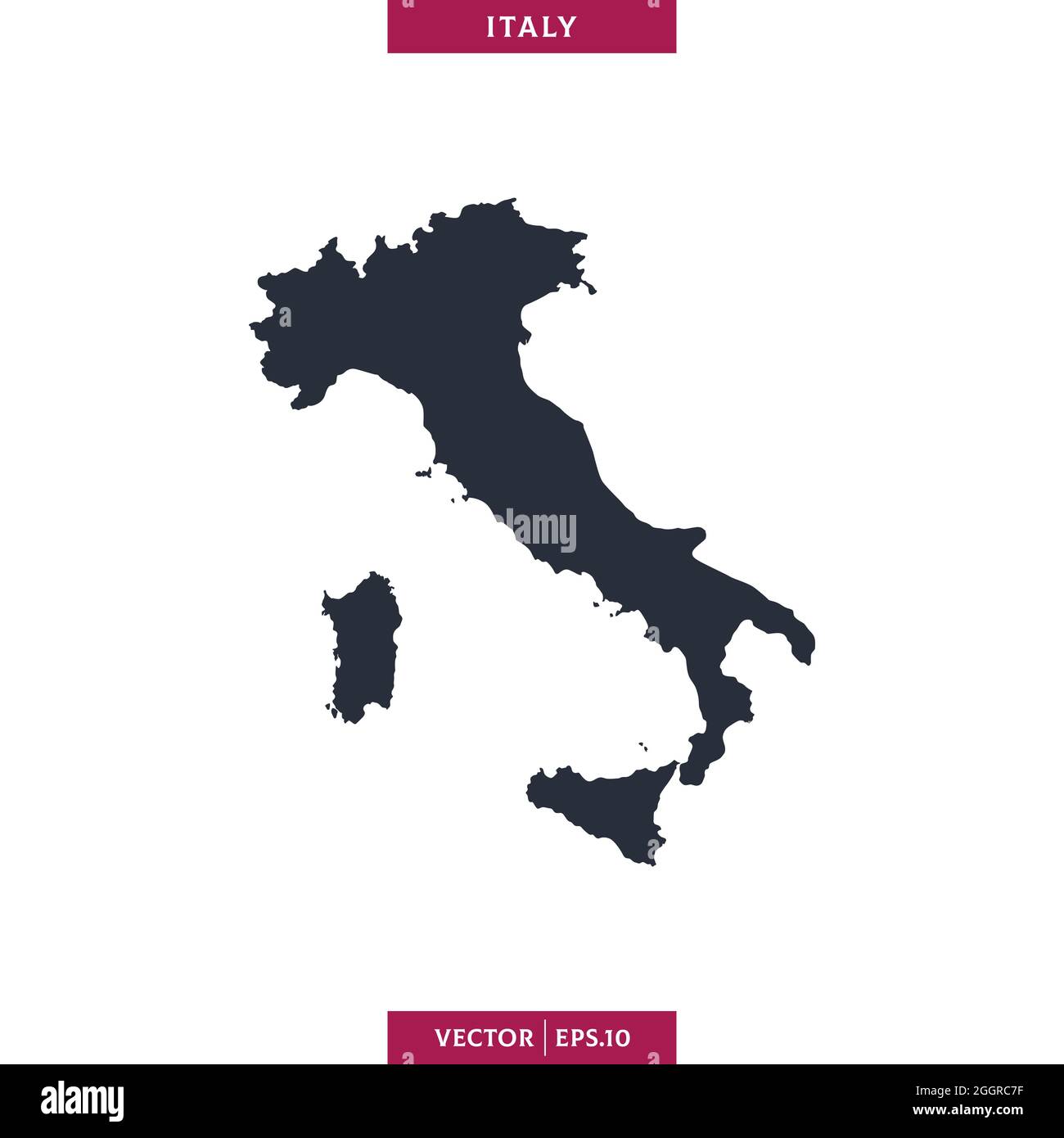 Detailed map of Italy vector stock illustration design template. Vector ...