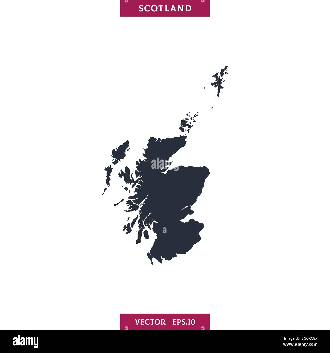 Detailed map of Scotland vector stock illustration design template ...