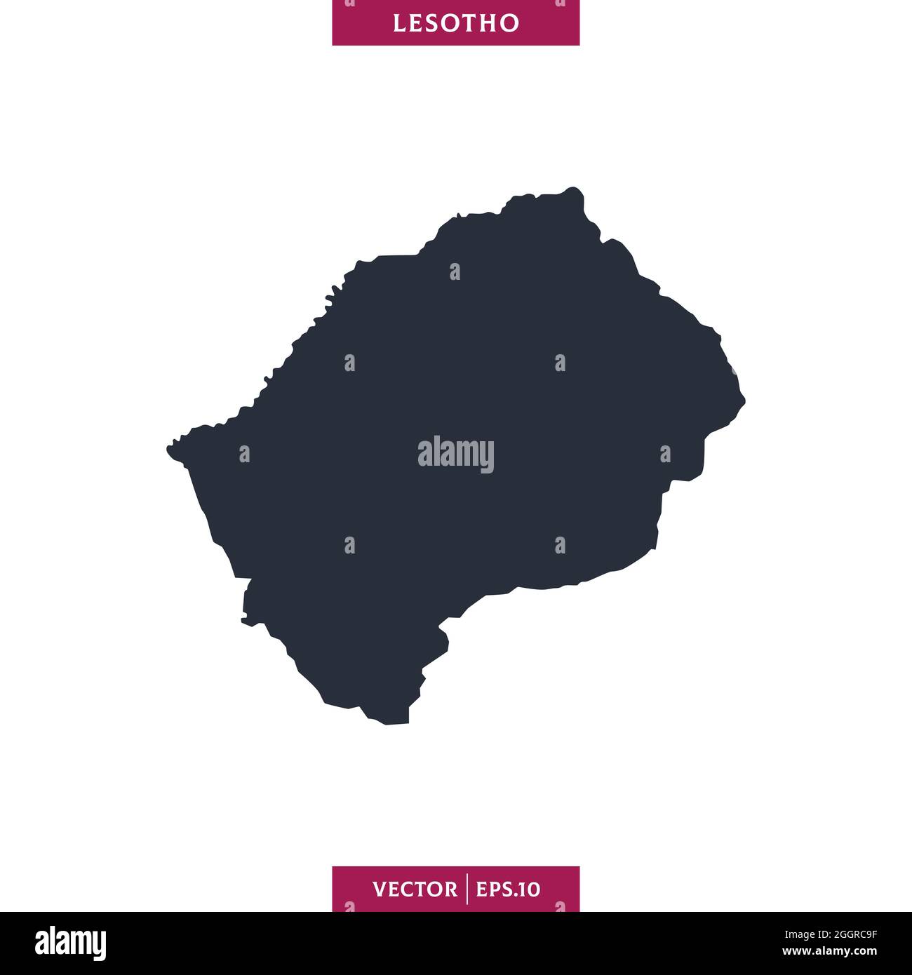 Detailed map of Lesotho vector stock illustration design template ...