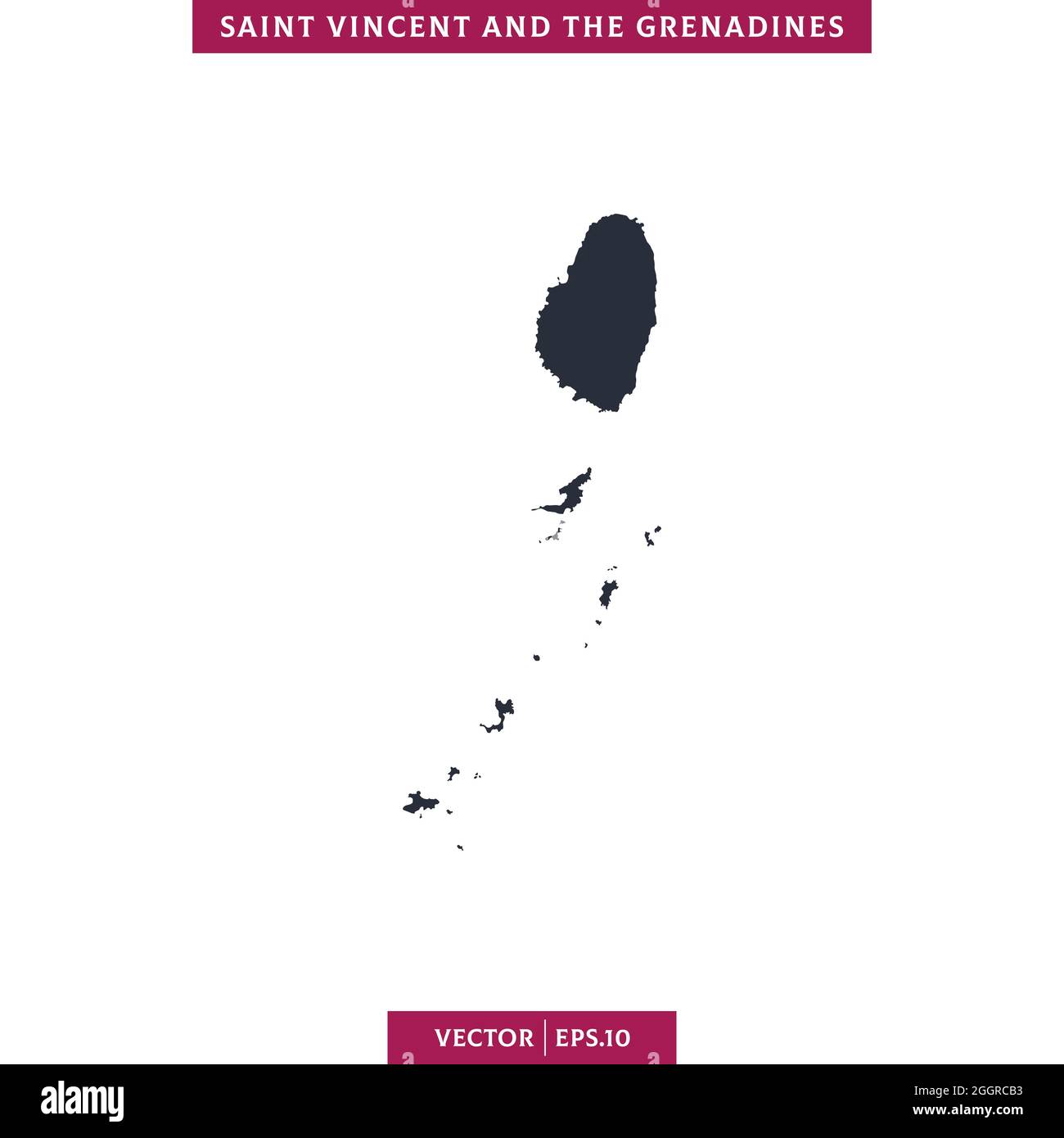 Vincent eps map hi-res stock photography and images - Alamy