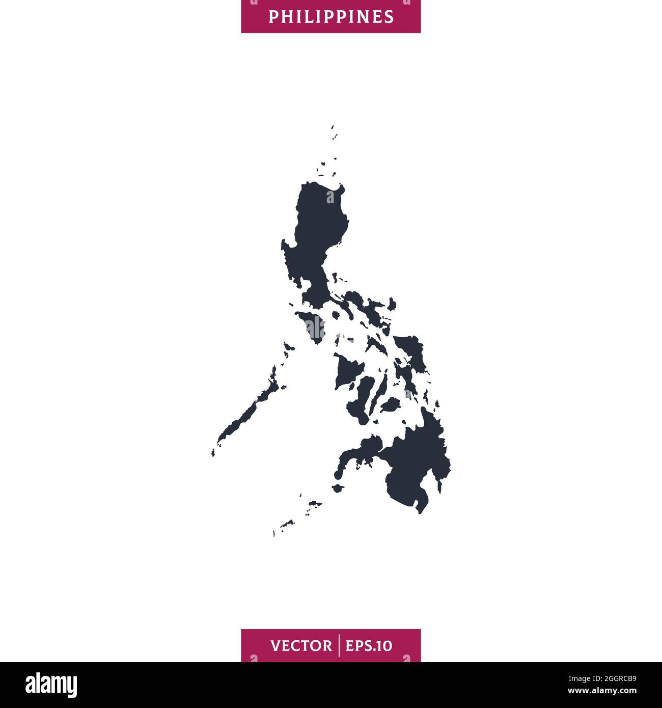 Detailed map of Philippines vector stock illustration design template ...