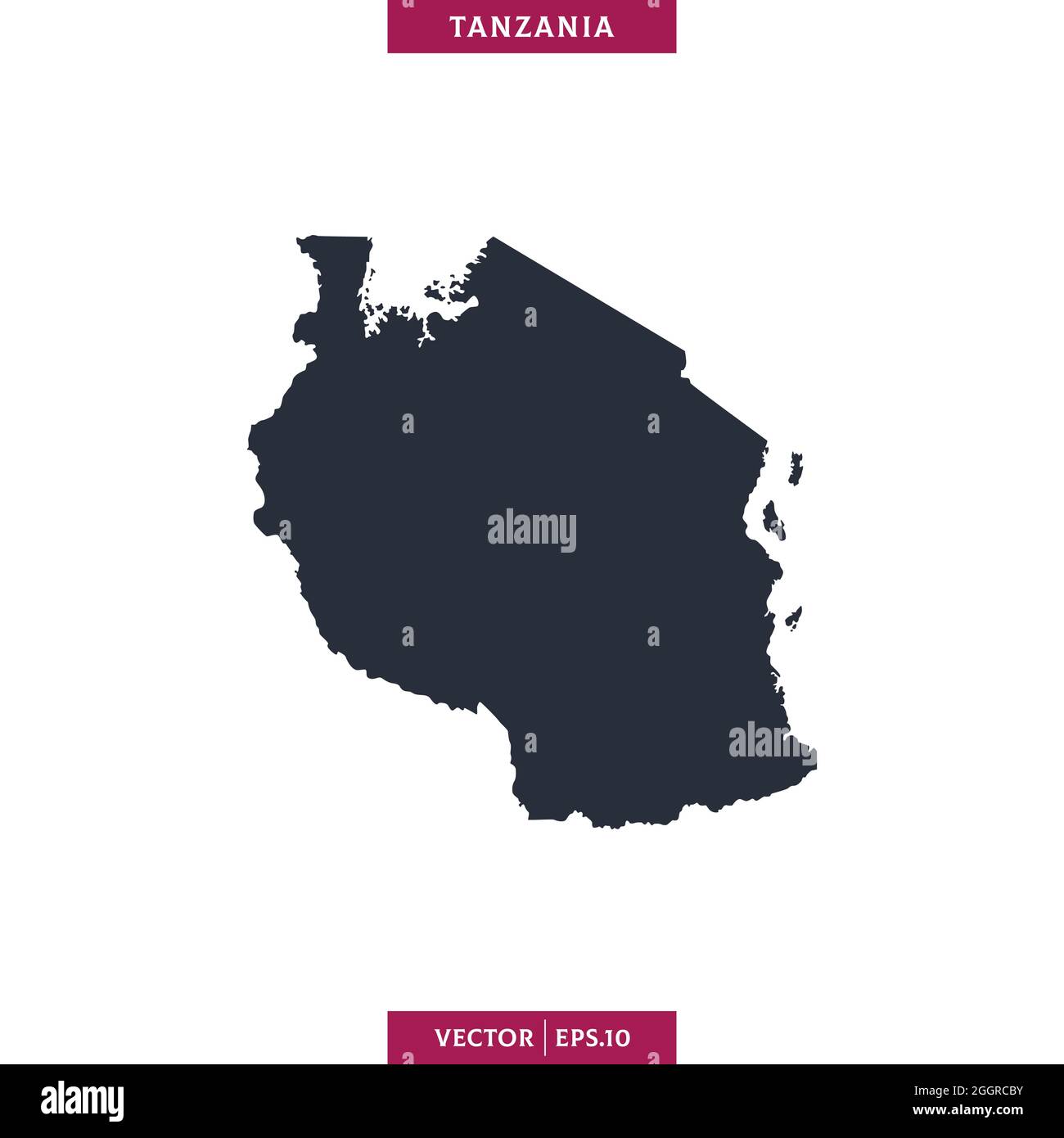 Detailed map of Tanzania vector stock illustration design template ...