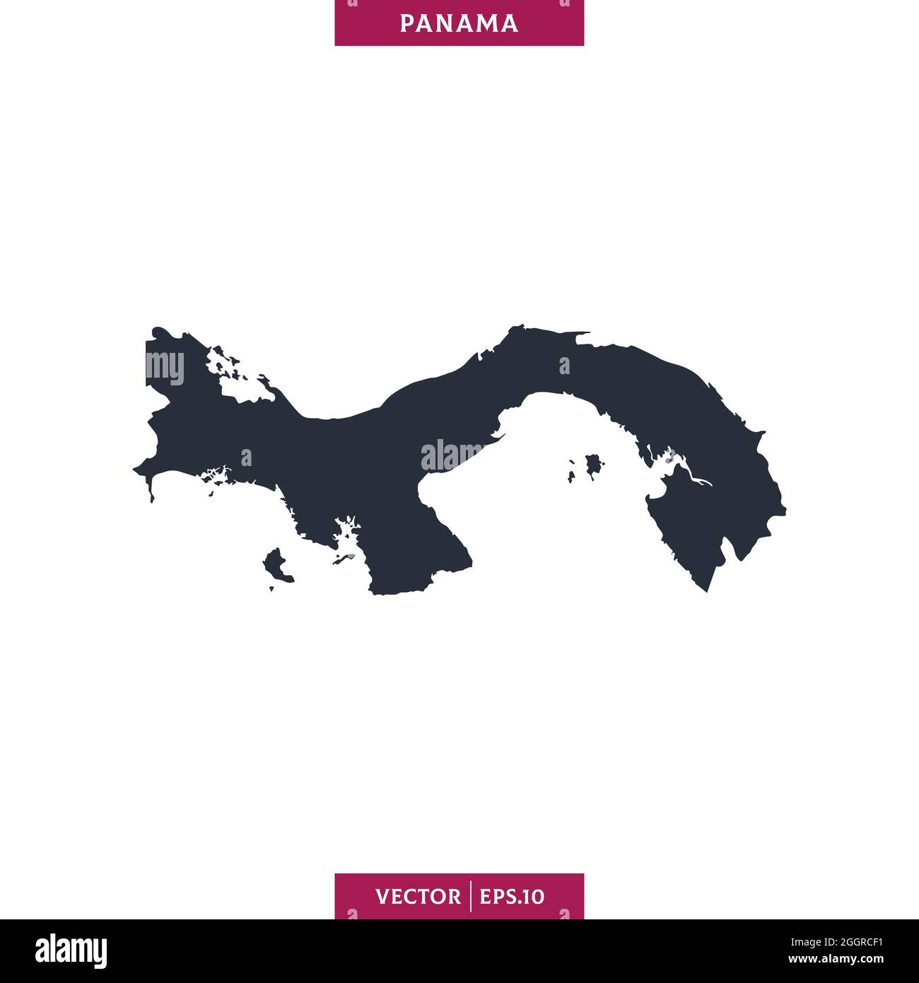 Detailed map of Panama vector stock illustration design template ...