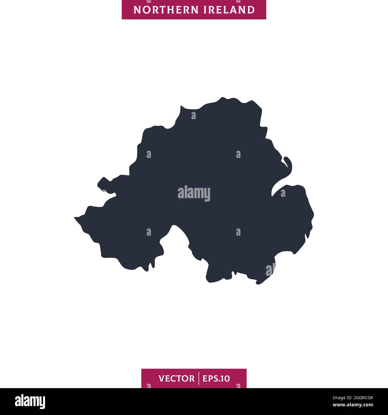 Detailed map of Northern Ireland vector stock illustration design ...