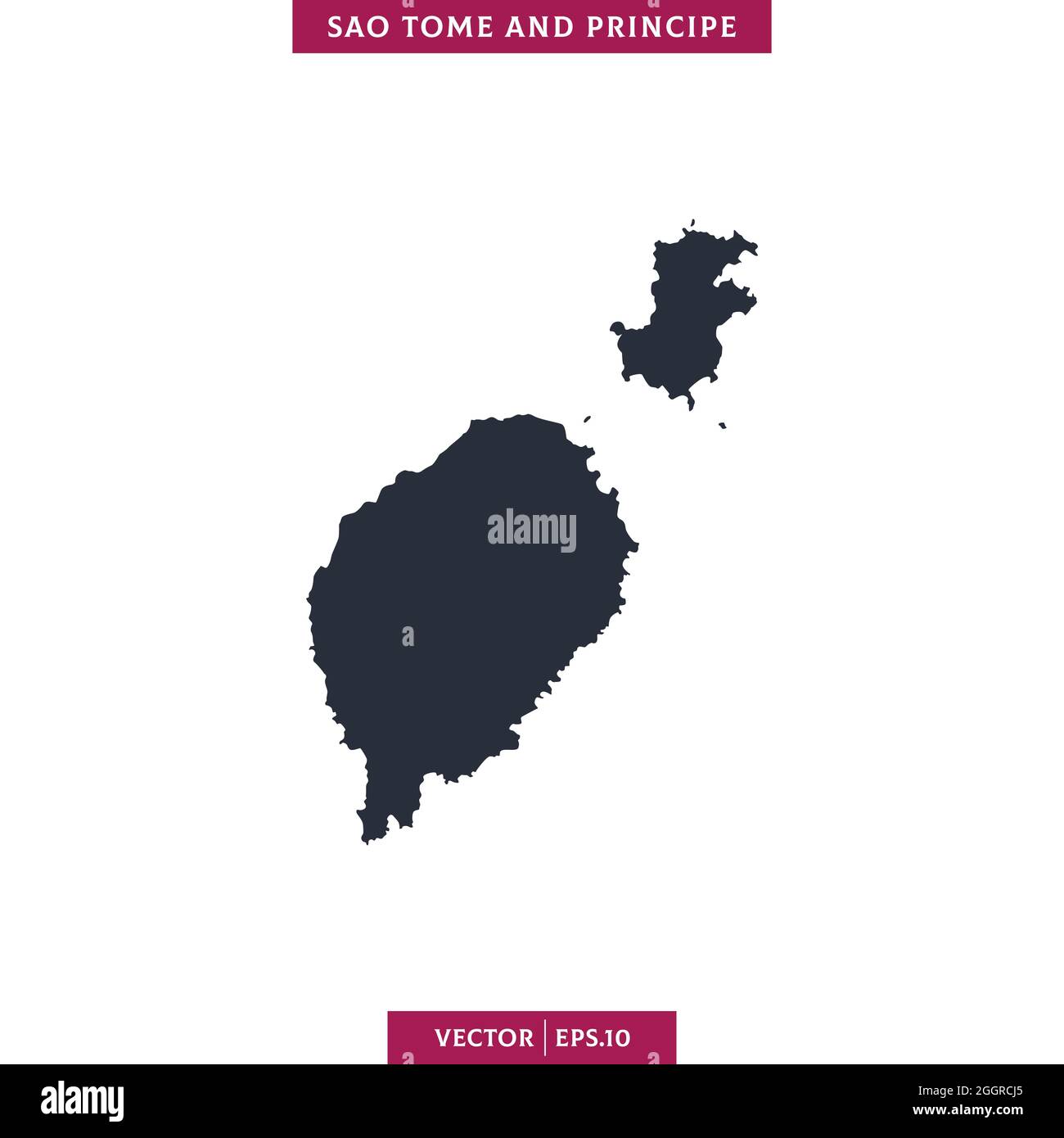 Detailed map of Sao Tome and Principe vector stock illustration design ...
