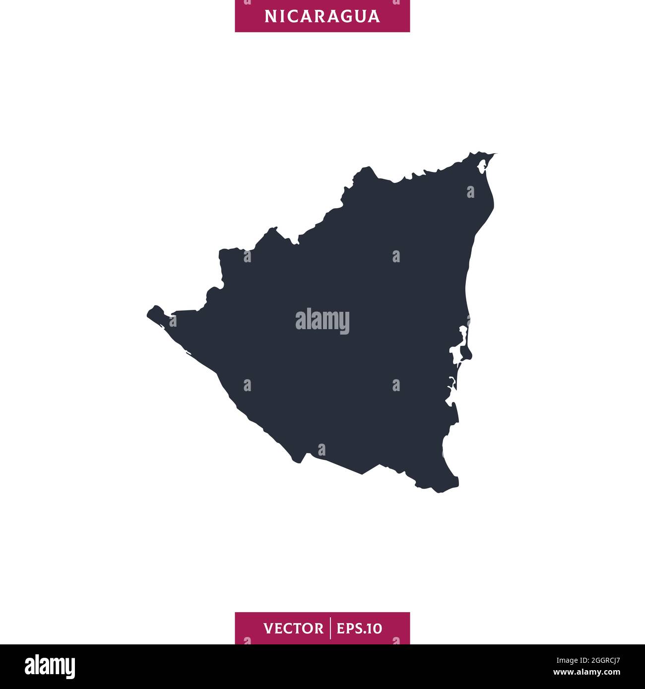 Detailed map of Nicaragua vector stock illustration design template ...