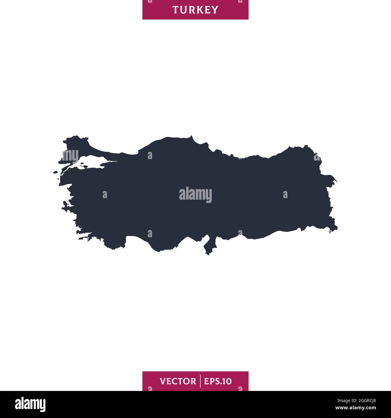 Detailed map of Turkey vector stock illustration design template ...