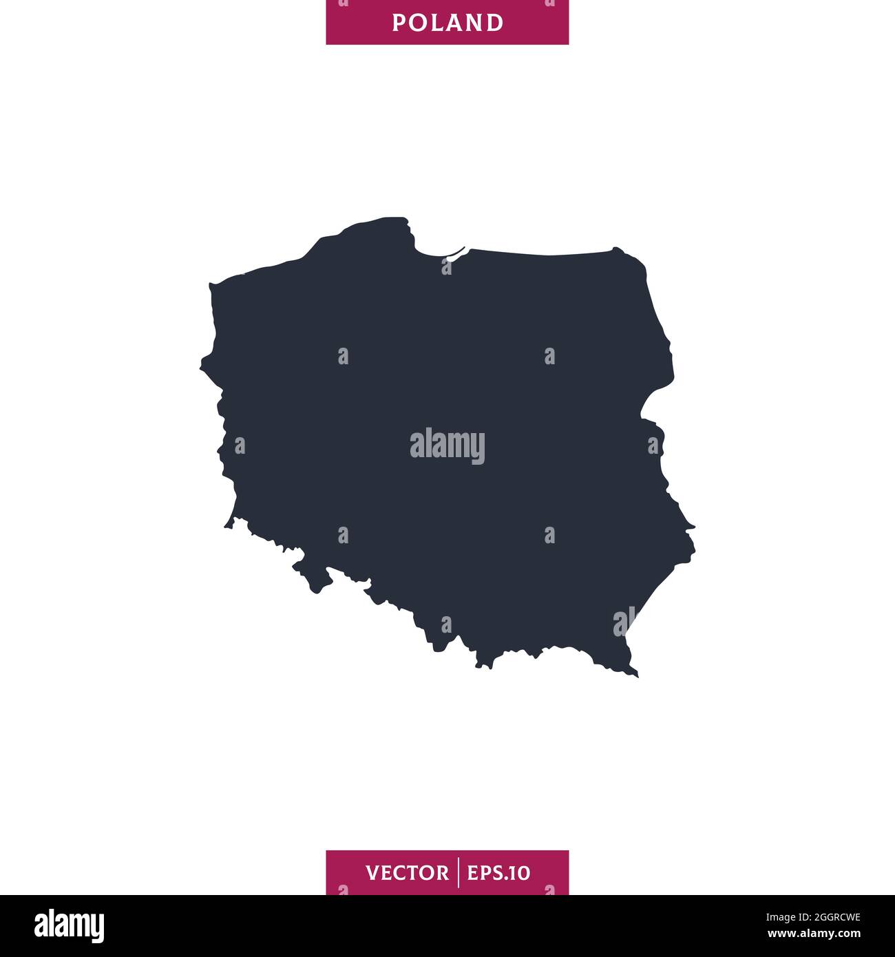 Detailed map of Poland vector stock illustration design template ...