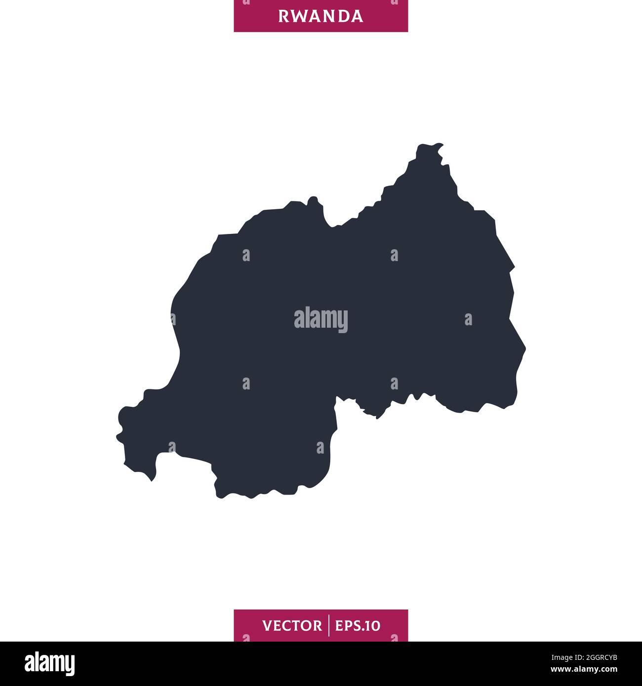 Detailed map of Rwanda vector stock illustration design template ...