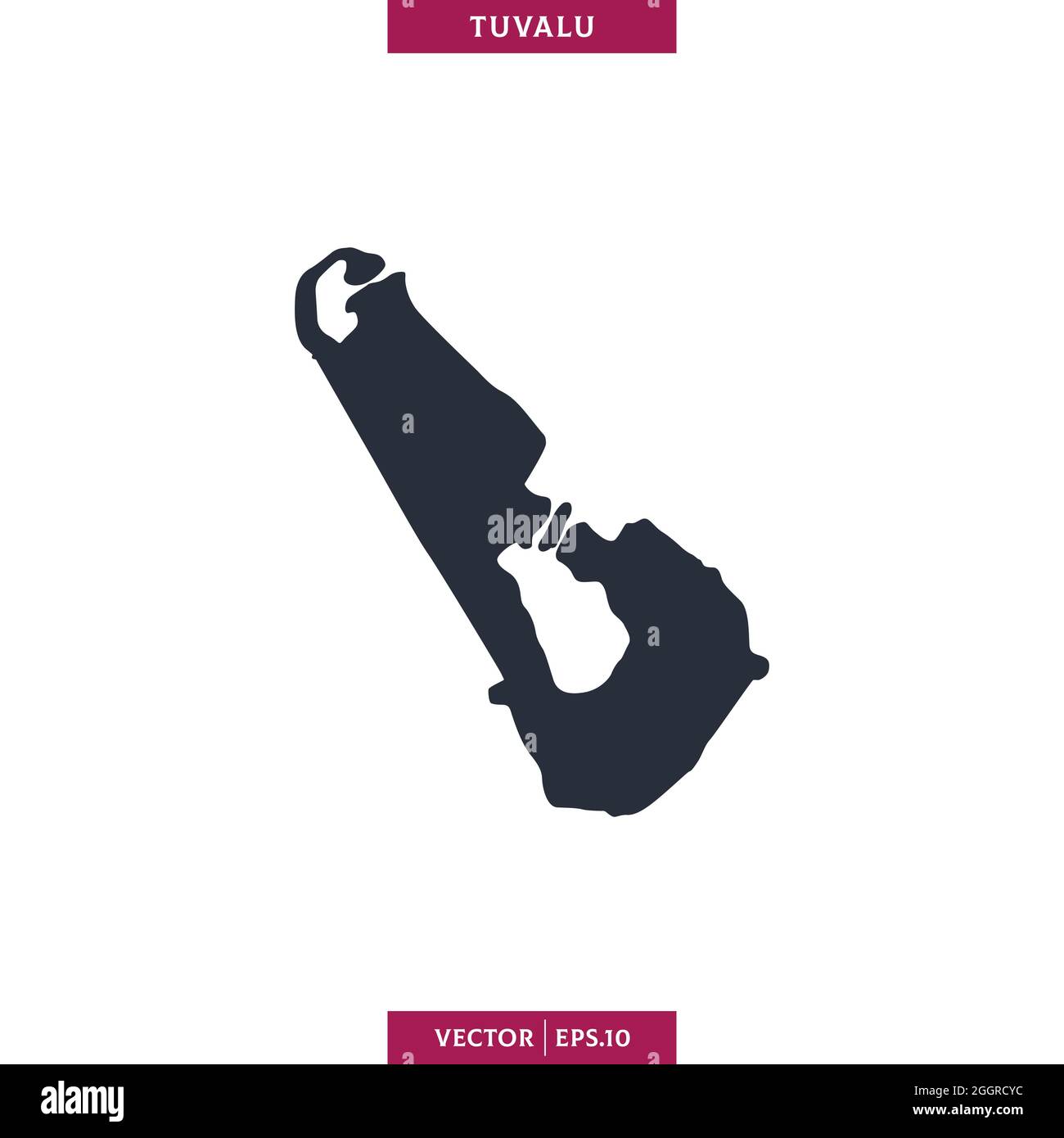 Detailed map of Tuvalu vector stock illustration design template ...