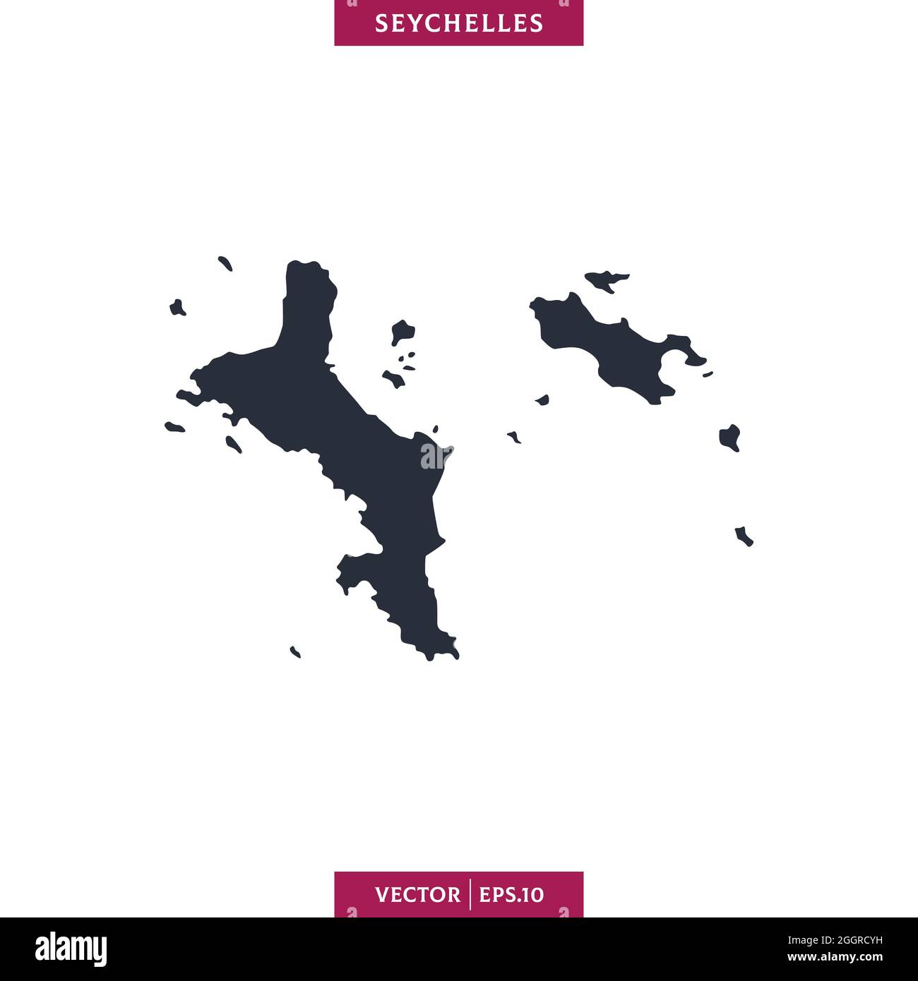 Detailed map of Seychelles vector stock illustration design template. Vector eps 10 Stock Vector ...