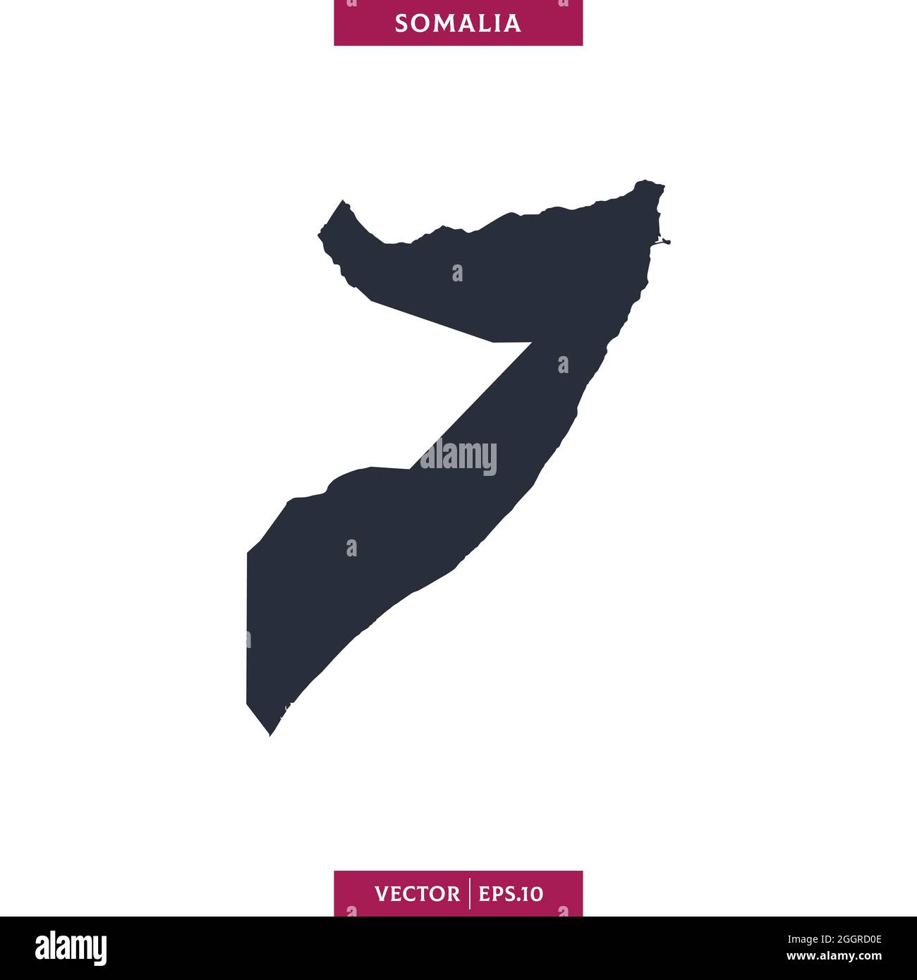 Detailed map of Somalia vector stock illustration design template ...