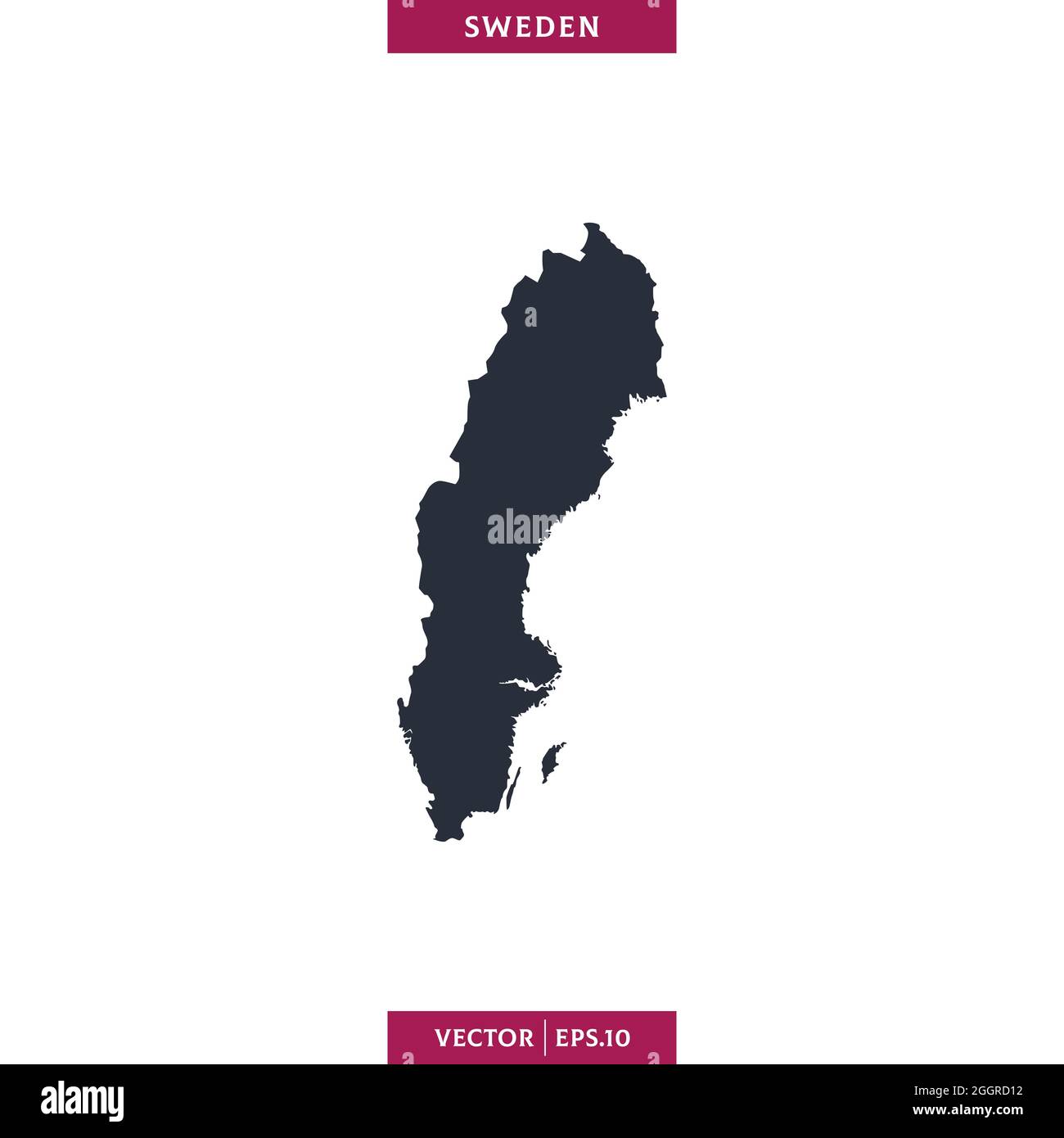 Detailed map of Sweden vector stock illustration design template ...