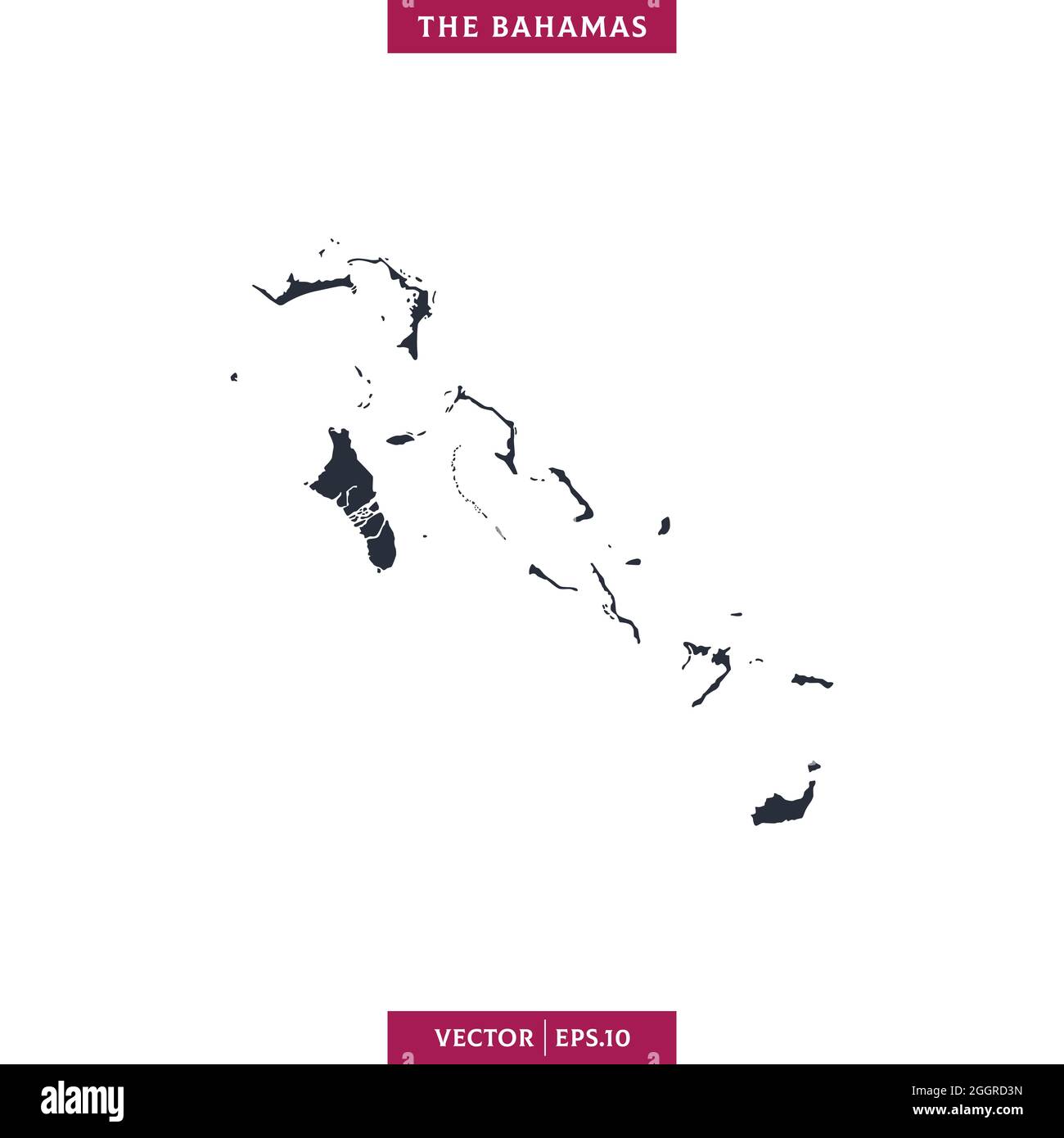 Detailed map of The Bahamas vector stock illustration design template ...