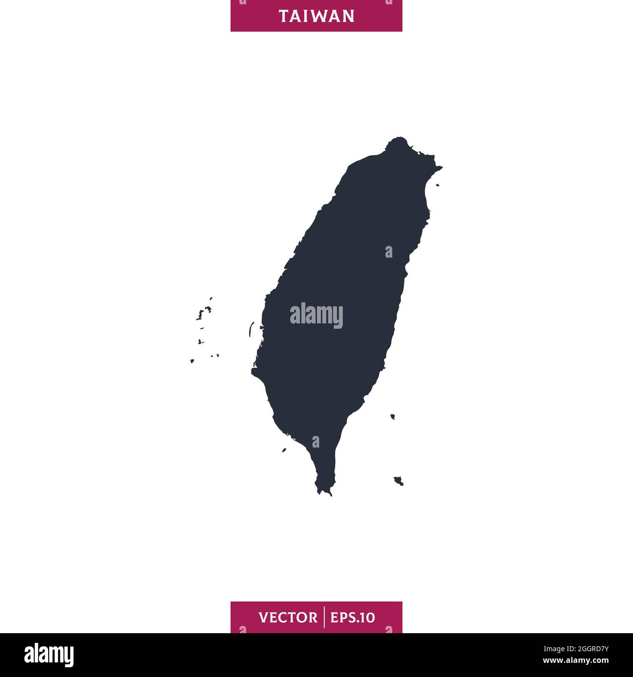 Detailed map of Taiwan vector stock illustration design template ...