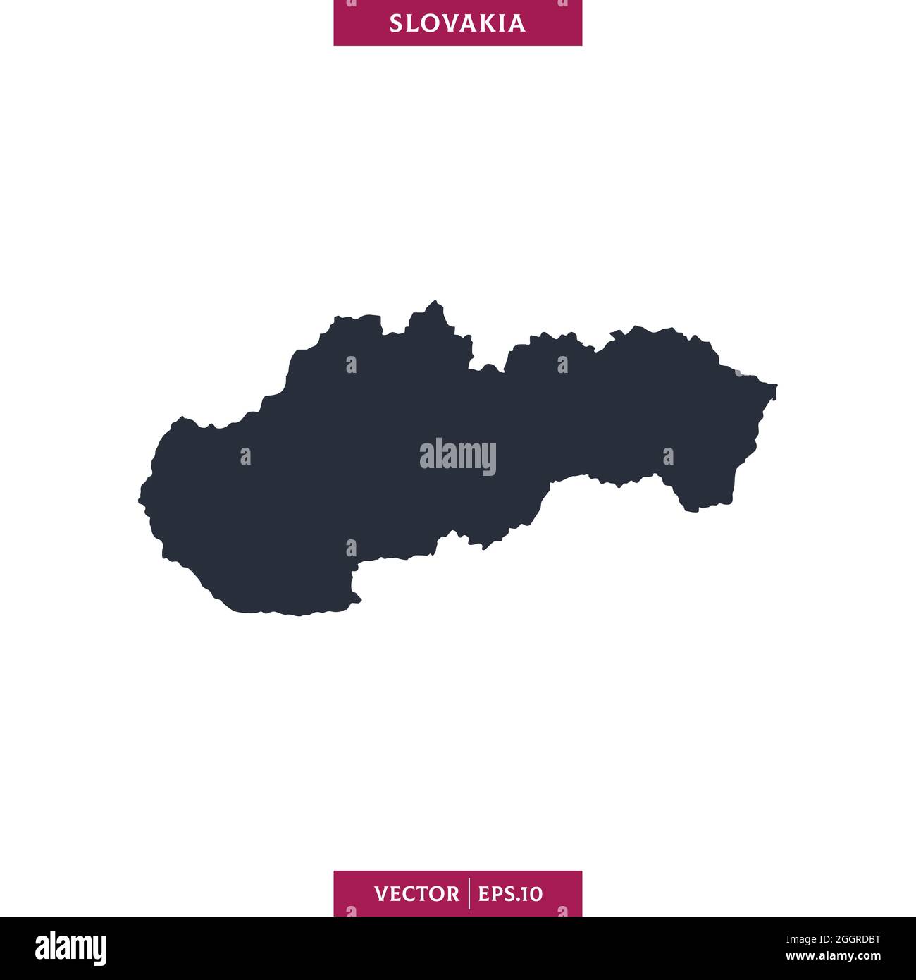 Detailed map of Slovakia vector stock illustration design template ...