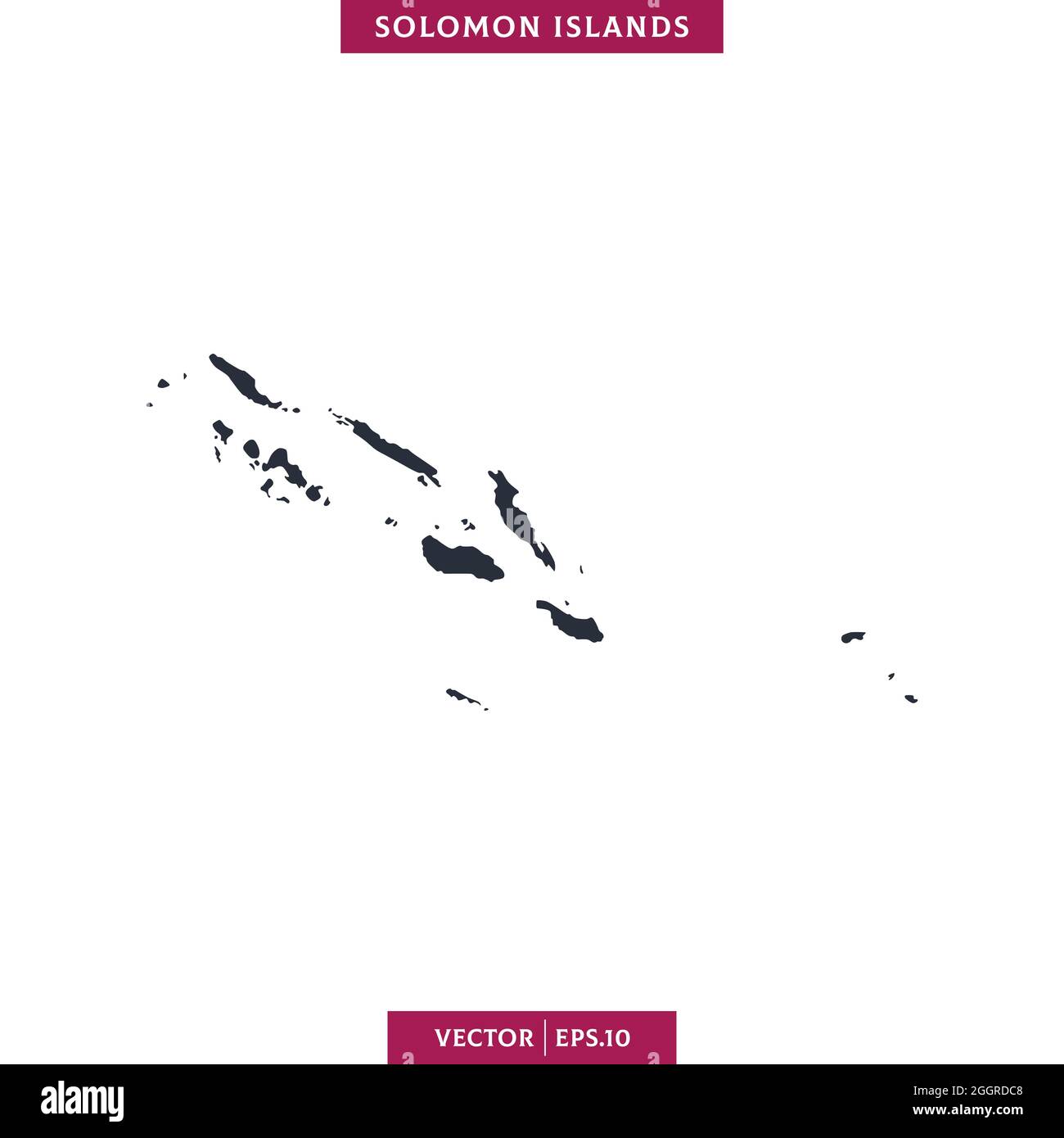Detailed map of Solomon Islands vector stock illustration design ...