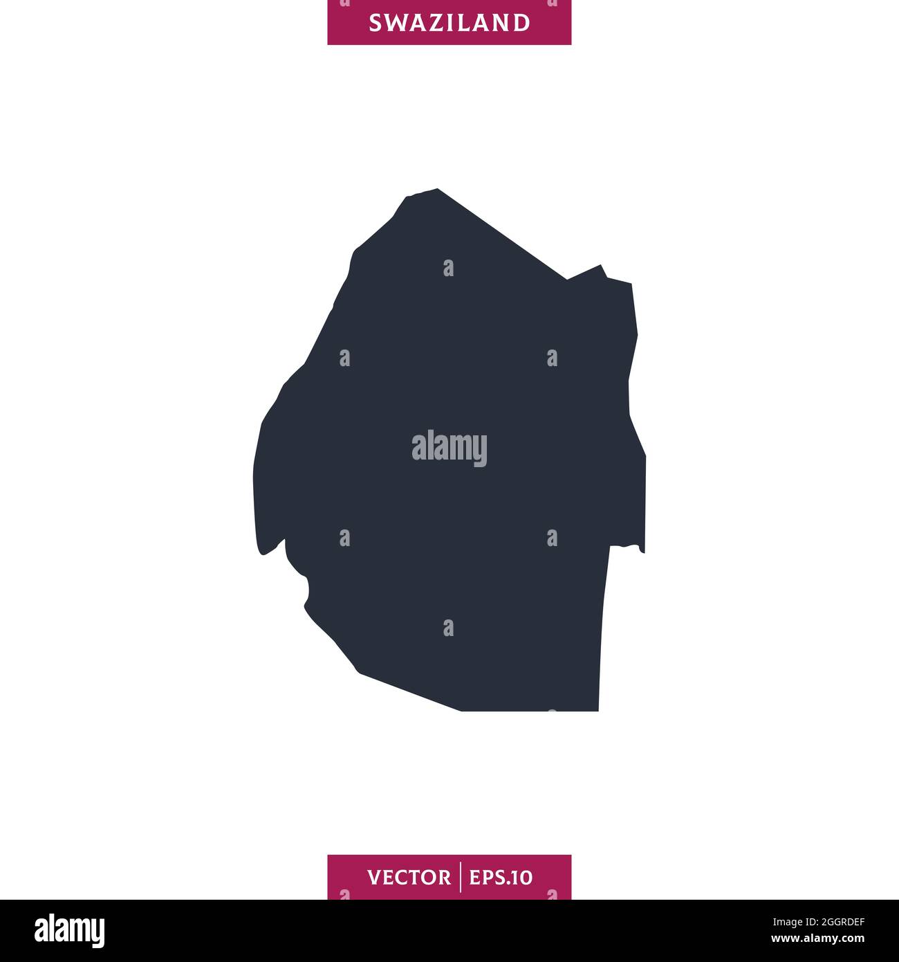 Detailed map of Swaziland vector stock illustration design template ...